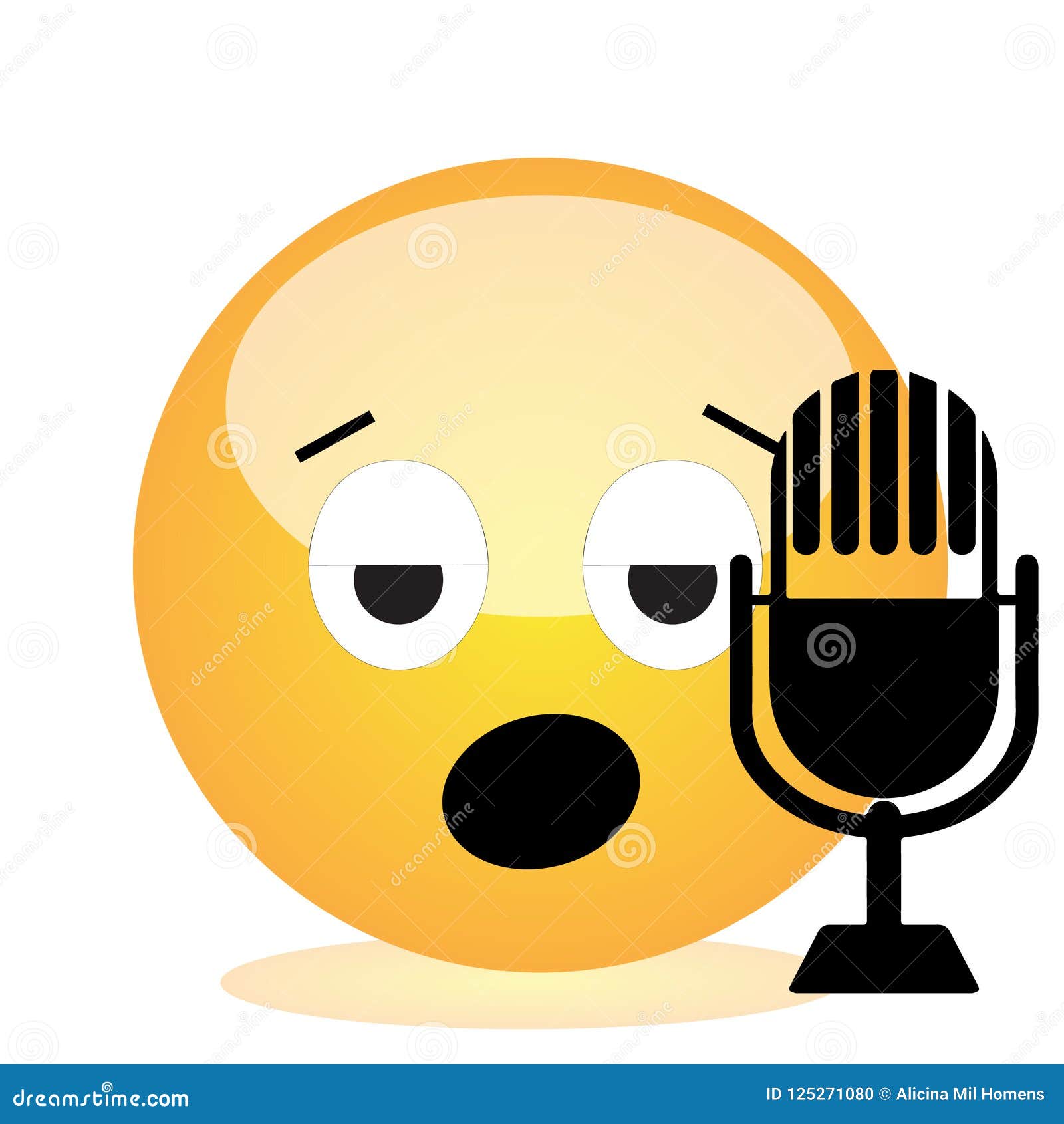 Emoji of a Face of a Singer Stock Illustration - Illustration of singer ...
