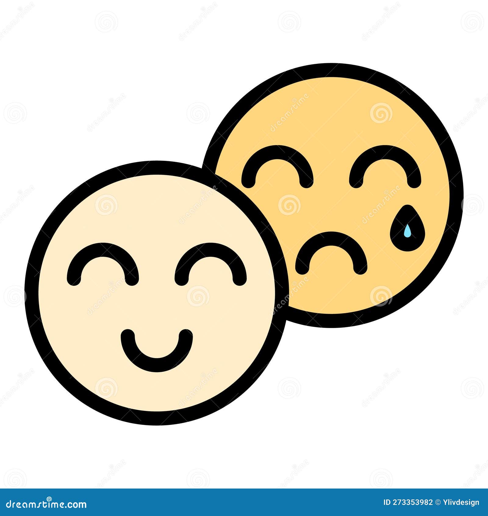 Emoji Feelings Icon Vector Flat Stock Vector - Illustration of emoticon ...