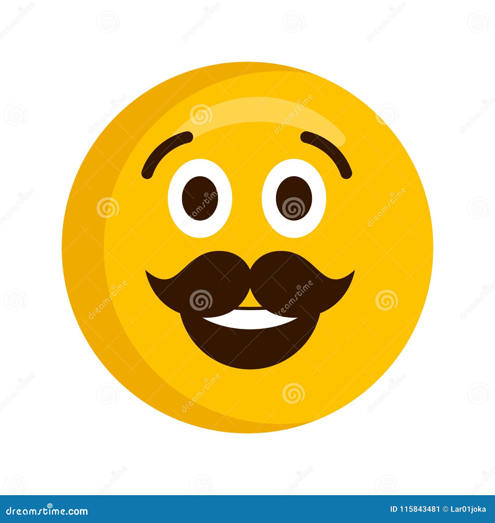 Emoji feliz com bigode ilustração do vetor. Ilustração de grito - 115843481