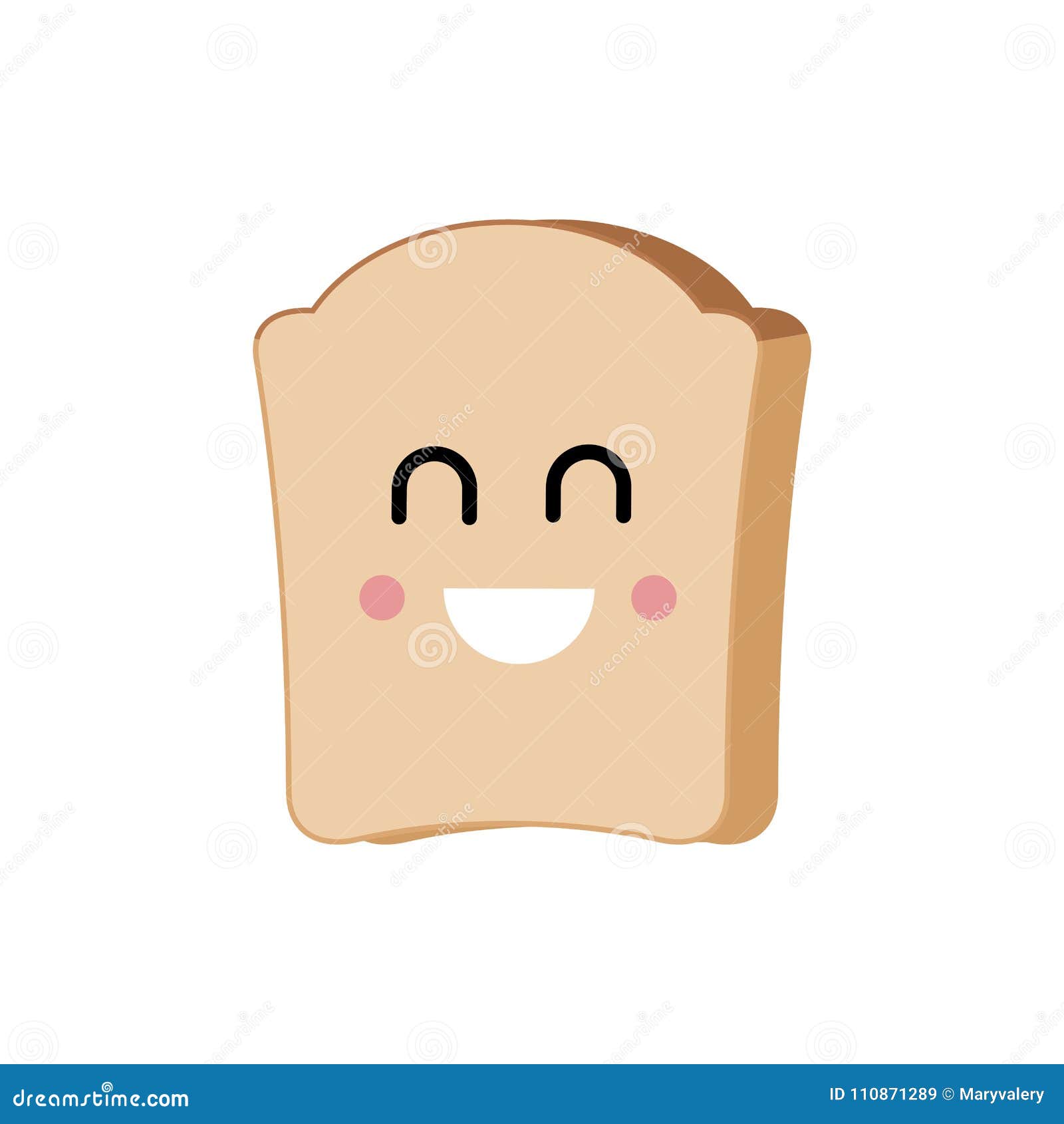 Emoji Feliz Del Pan Ejemplo Afortunado Del Vector De La Comida ...