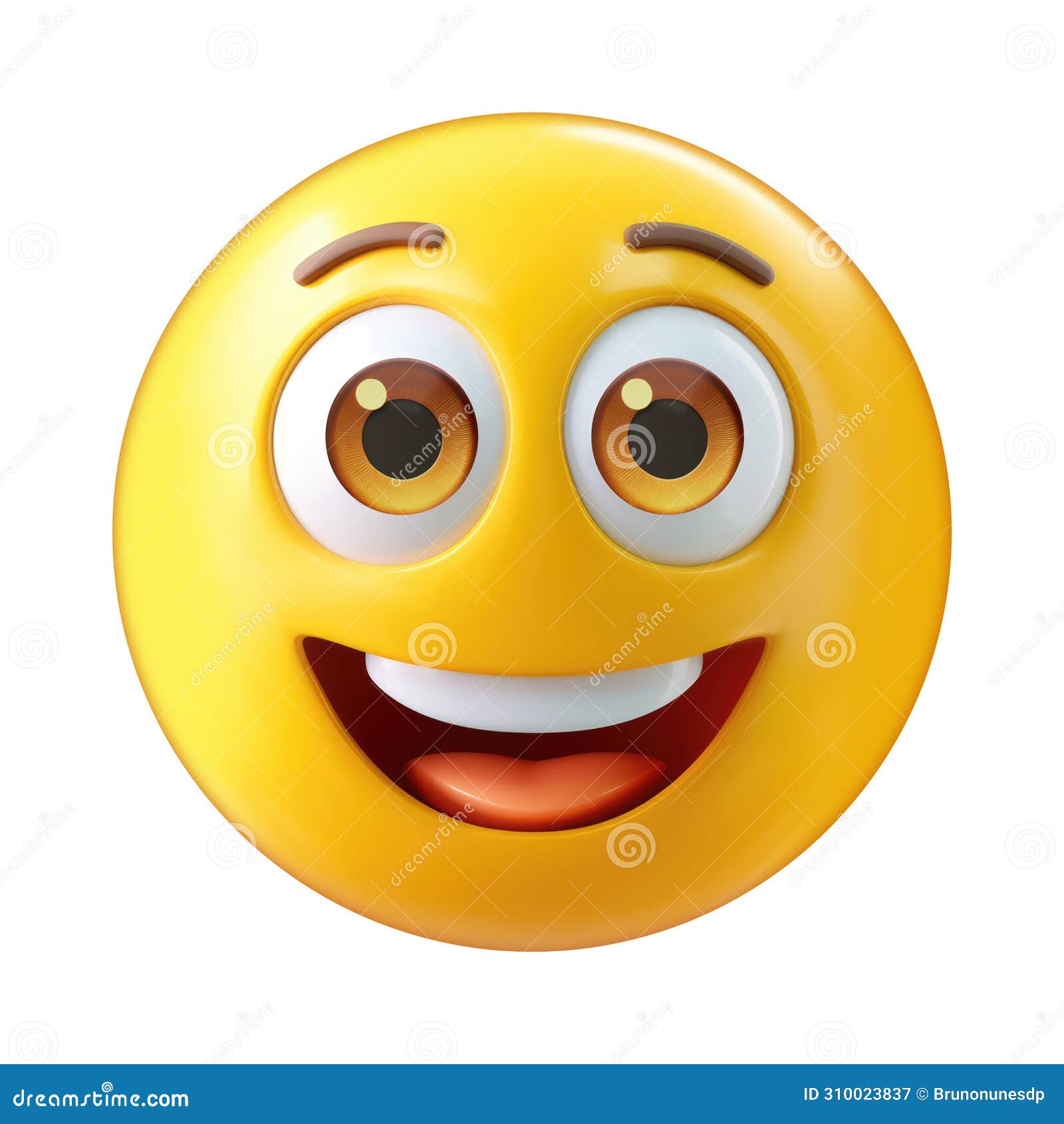 Emoji of a Happy Face with Wide Eyes Stock Illustration - Illustration ...