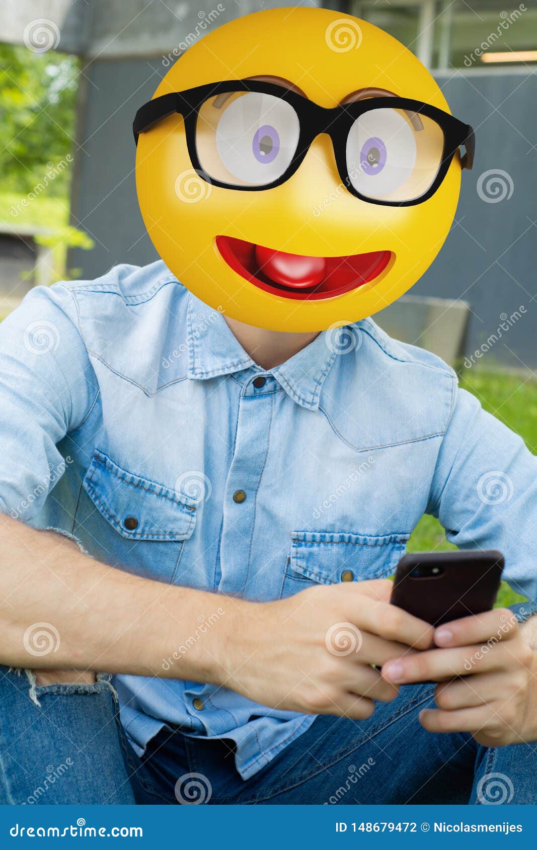 Emoji head man stock photo. Image of people, looking - 148679472