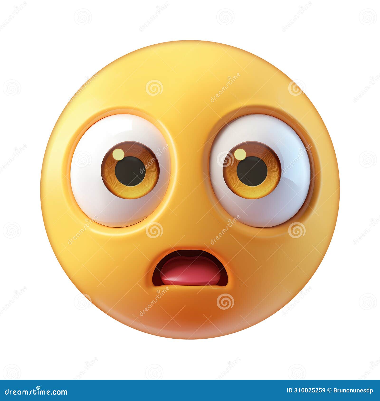 Emoji of a hushed face stock illustration. Illustration of announcement ...