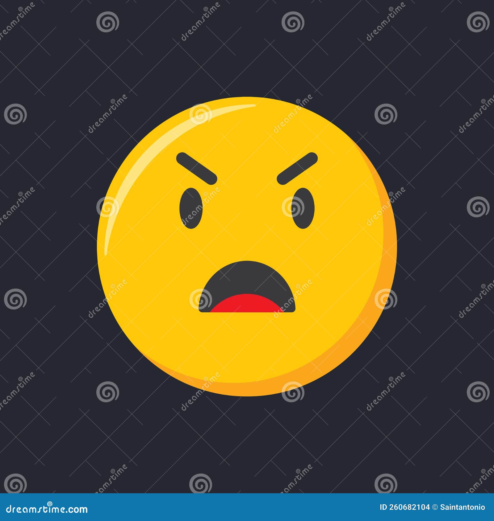Emoji Icon. Angry and Evil Emoticon, Vector Illustration Stock Vector ...