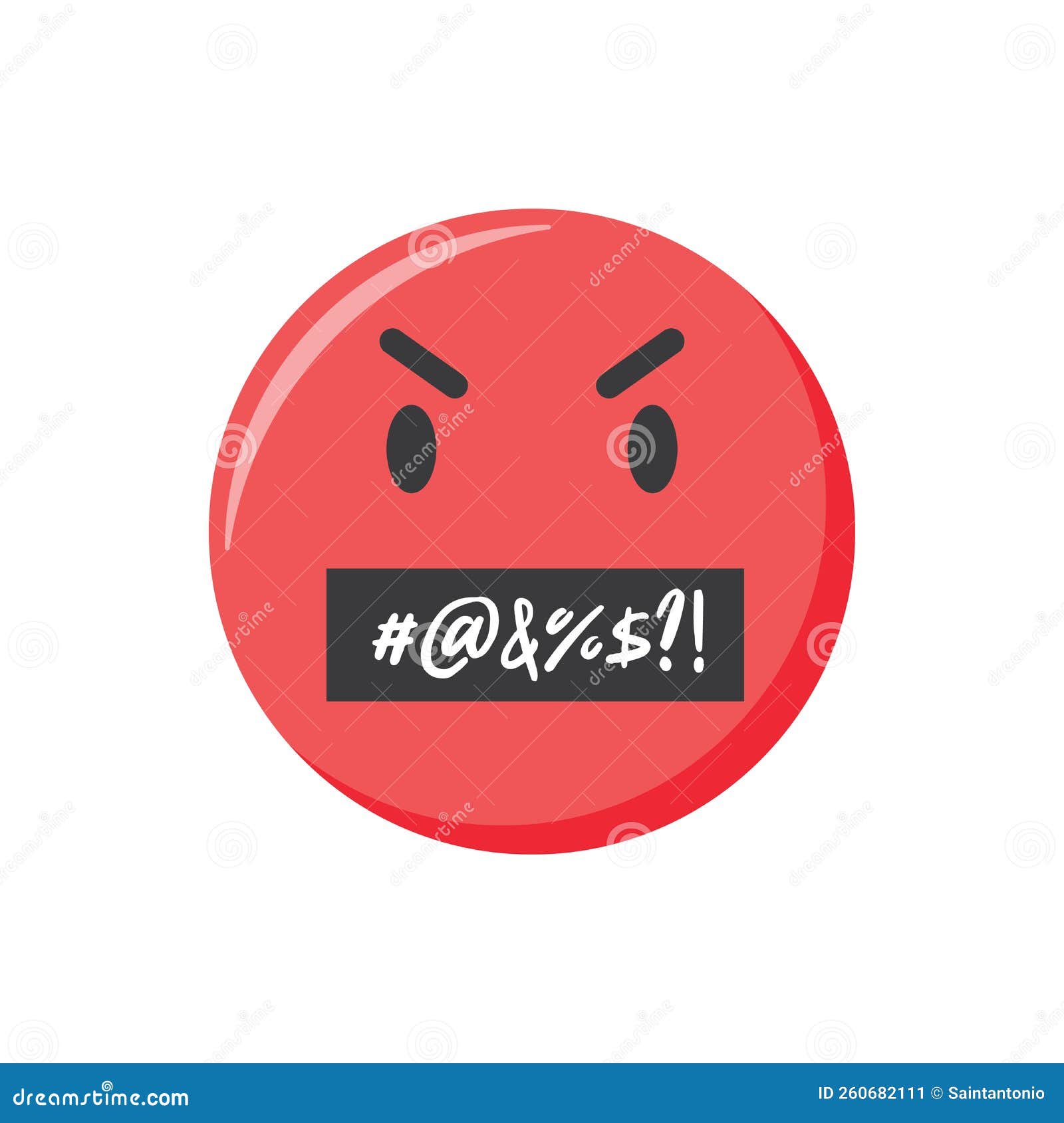 Emoji Icon. Angry and Evil Emoticon, Vector Illustration Stock Vector ...