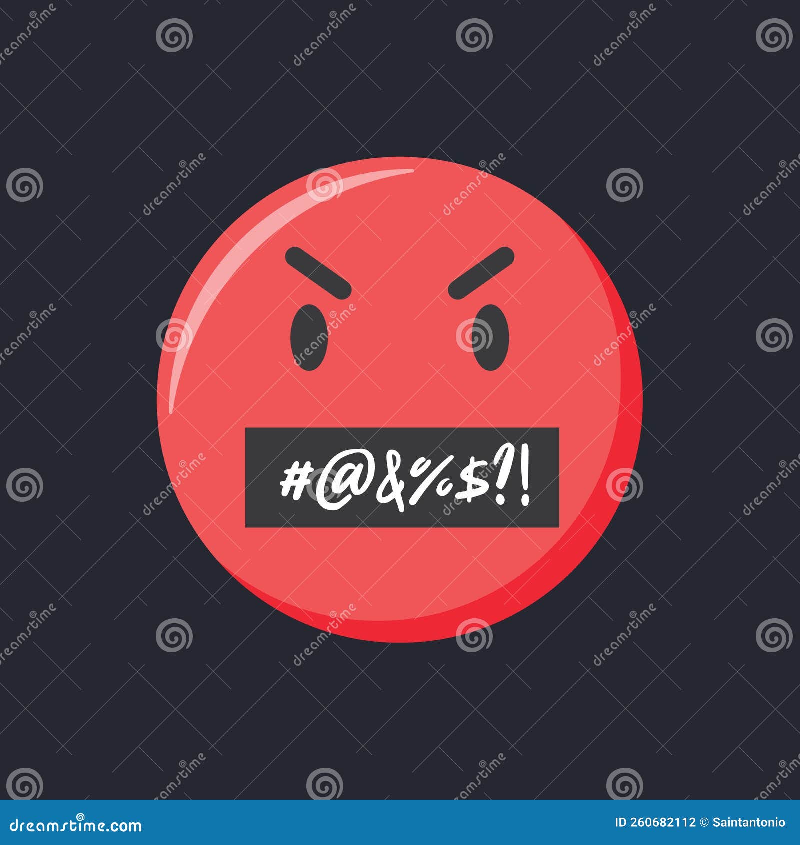 Emoji Icon. Angry And Evil Emoticon, Vector Illustration ...