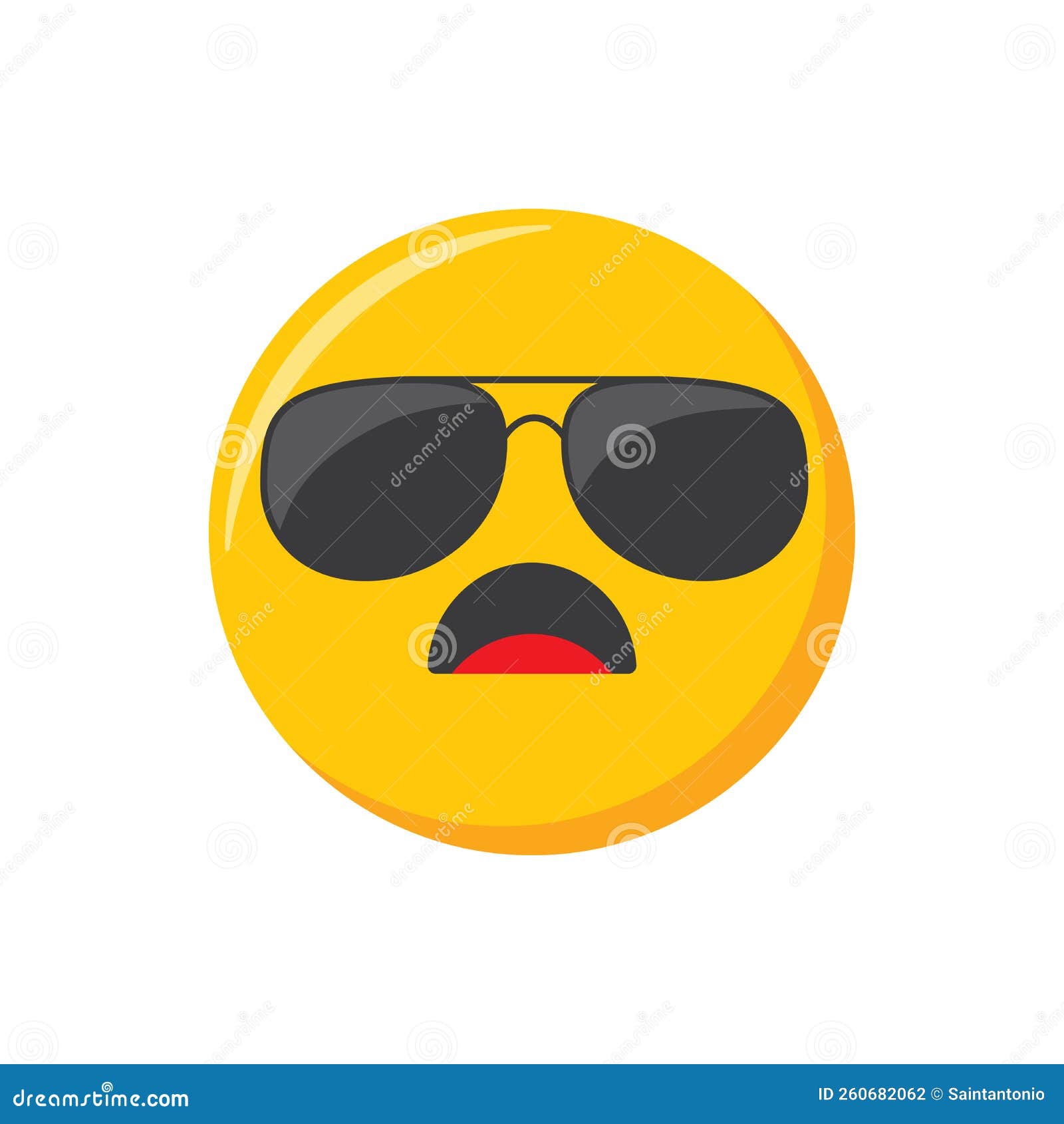 Emoji Icon. Cool Face Emoticon, Vector Illustration Stock Vector ...