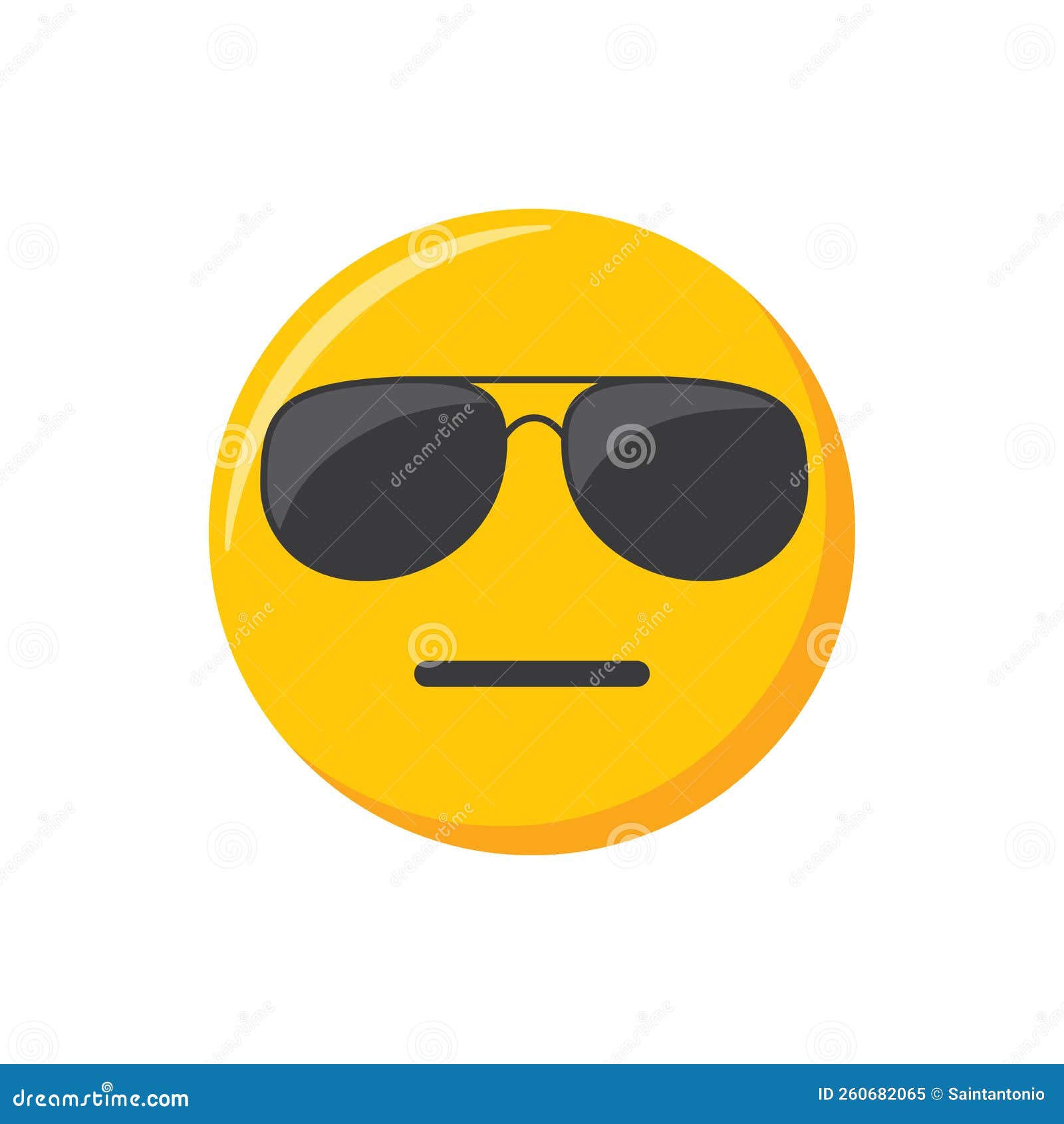 Emoji Icon. Cool Face Emoticon, Vector Illustration Stock Vector ...