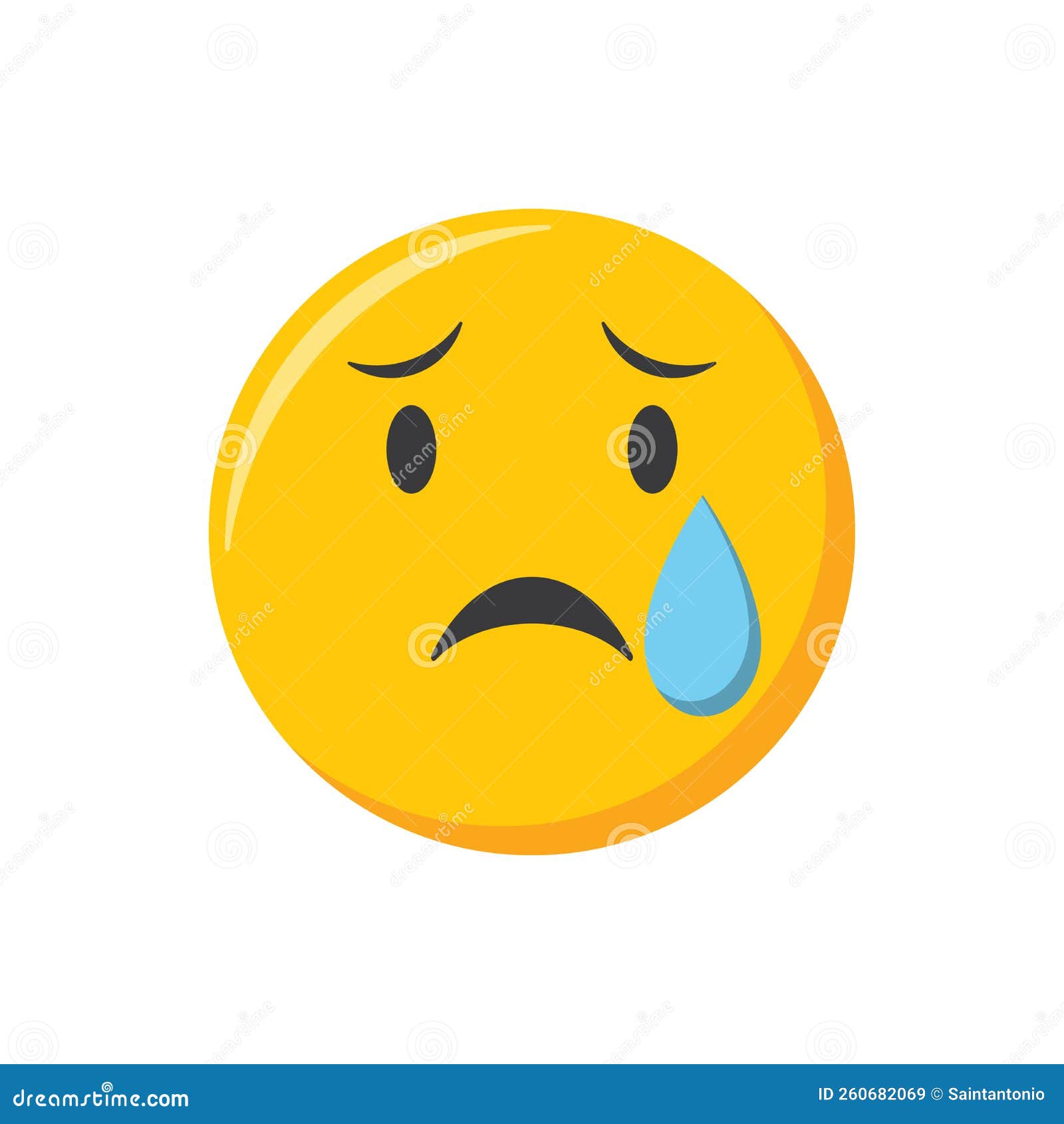 Emoji Icon. Sad and Crying Emoticon, Vector Illustration Stock Vector ...