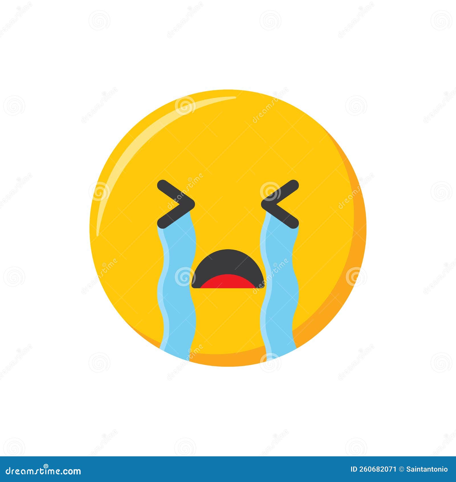 Emoji Icon. Sad and Crying Emoticon, Vector Illustration Stock Vector ...