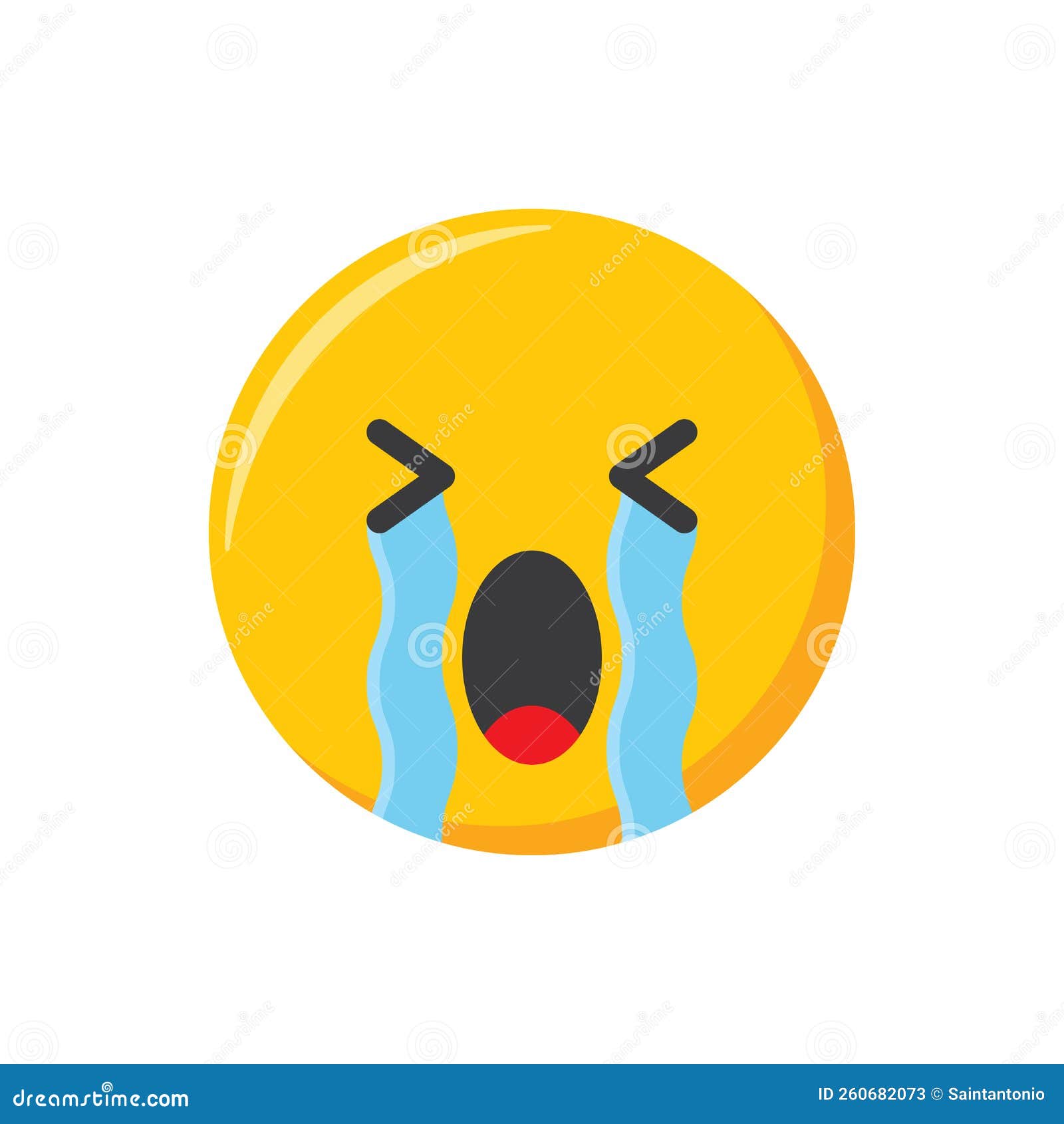 Emoji Icon. Sad and Crying Emoticon, Vector Illustration Stock Vector ...