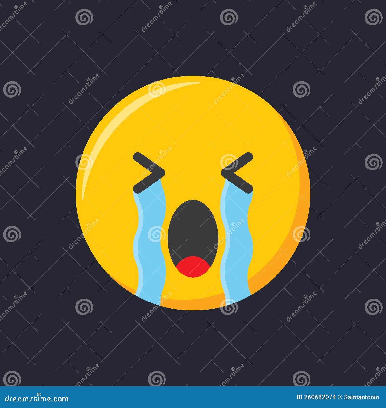 Emoji Icon. Sad and Crying Emoticon, Vector Illustration Stock Vector ...