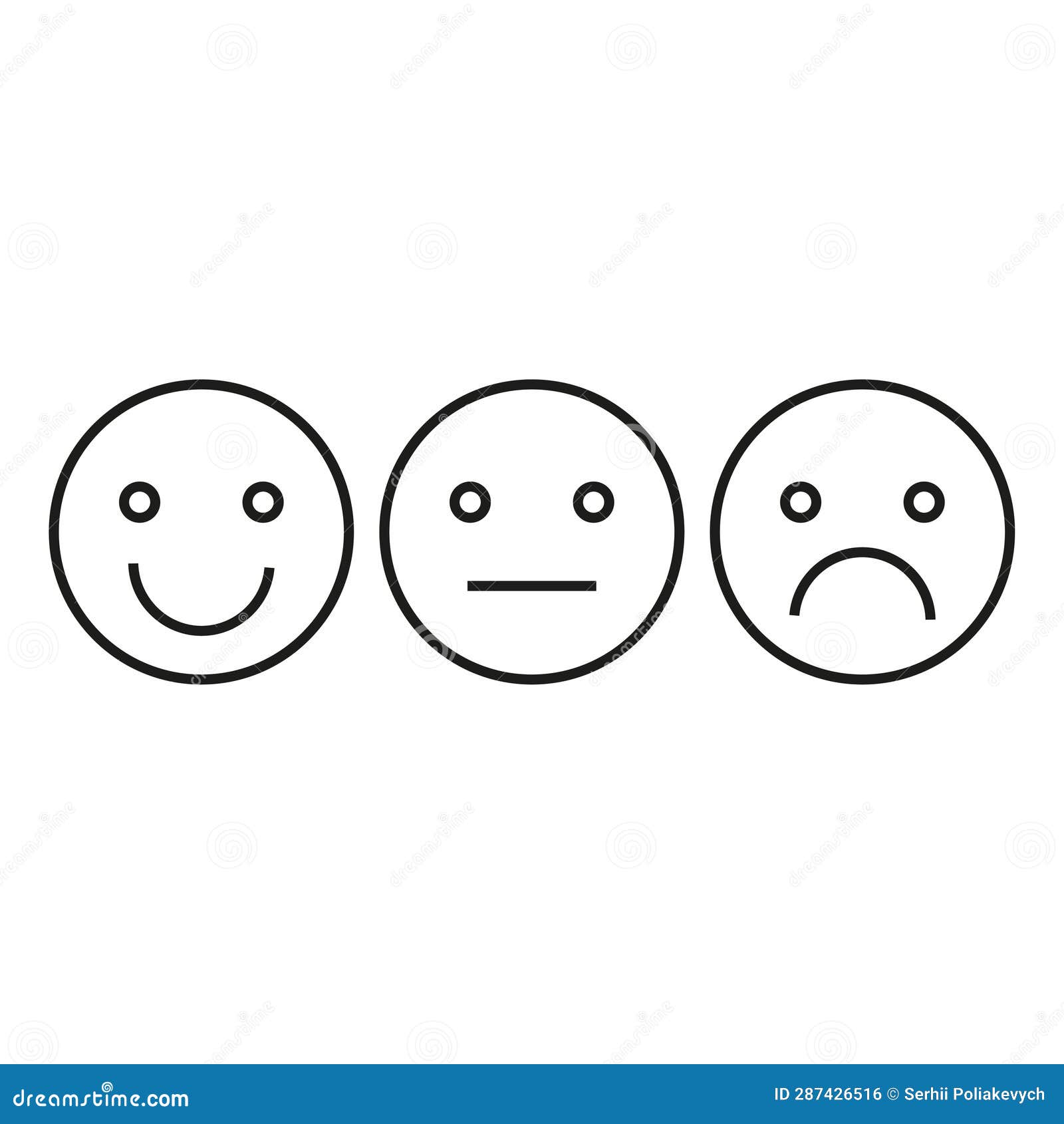 Emoji Icon Set of Satisfaction Level. Simple Feedback in Form of ...