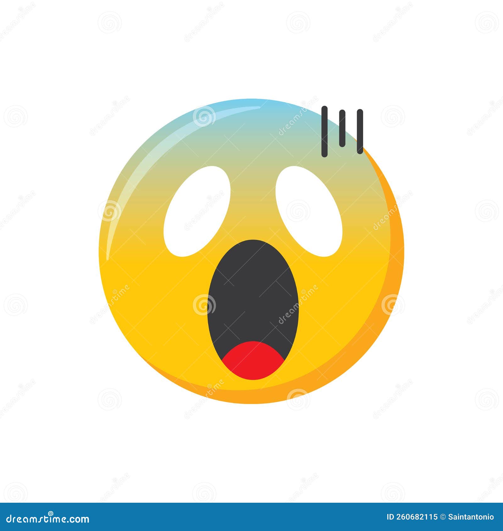 Emoji Icon. Shocked Face, Scared Emoticon Vector Illustration Stock ...