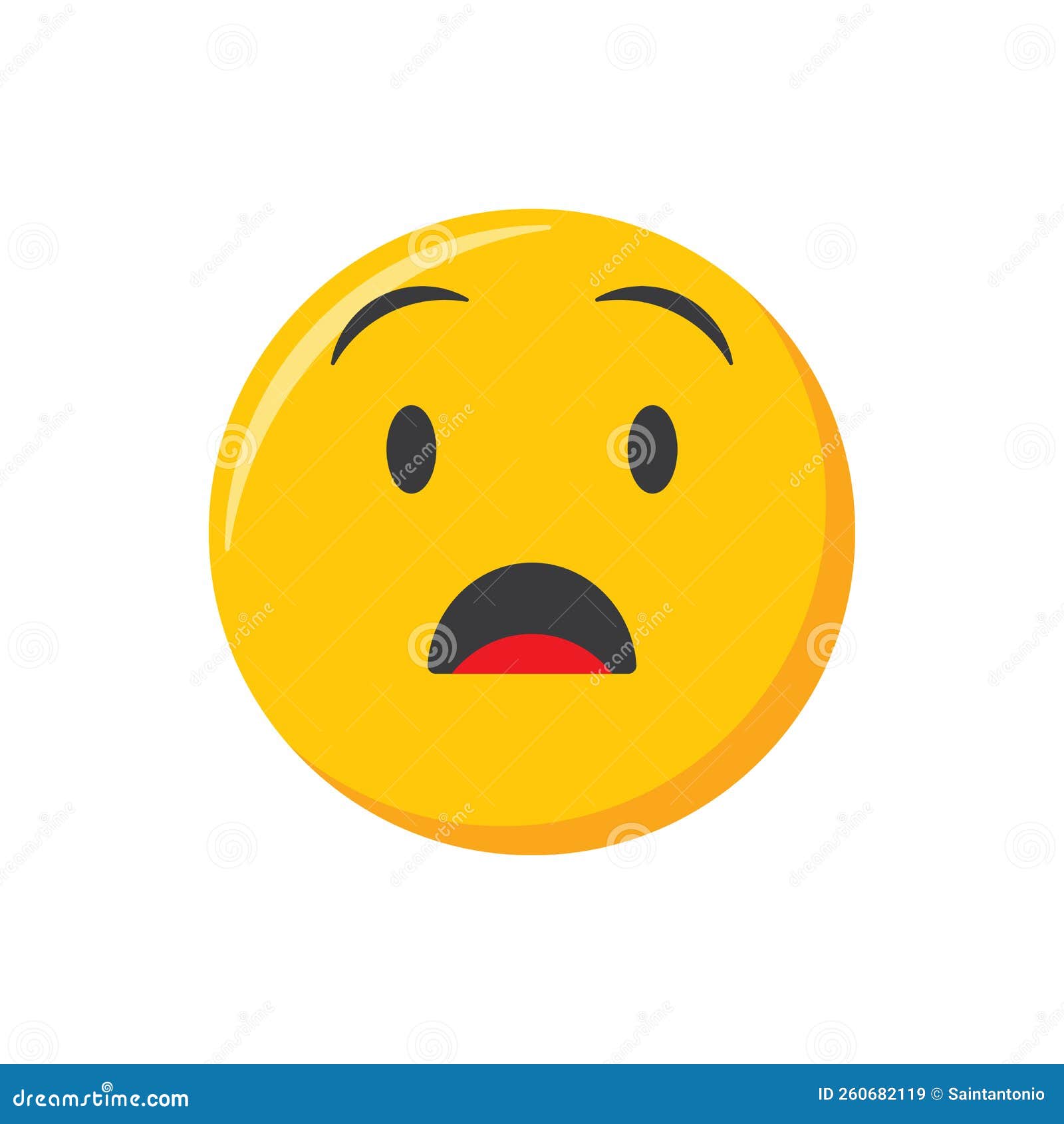 Emoji Icon. Shocked Face, Scared Emoticon Vector Illustration Stock ...