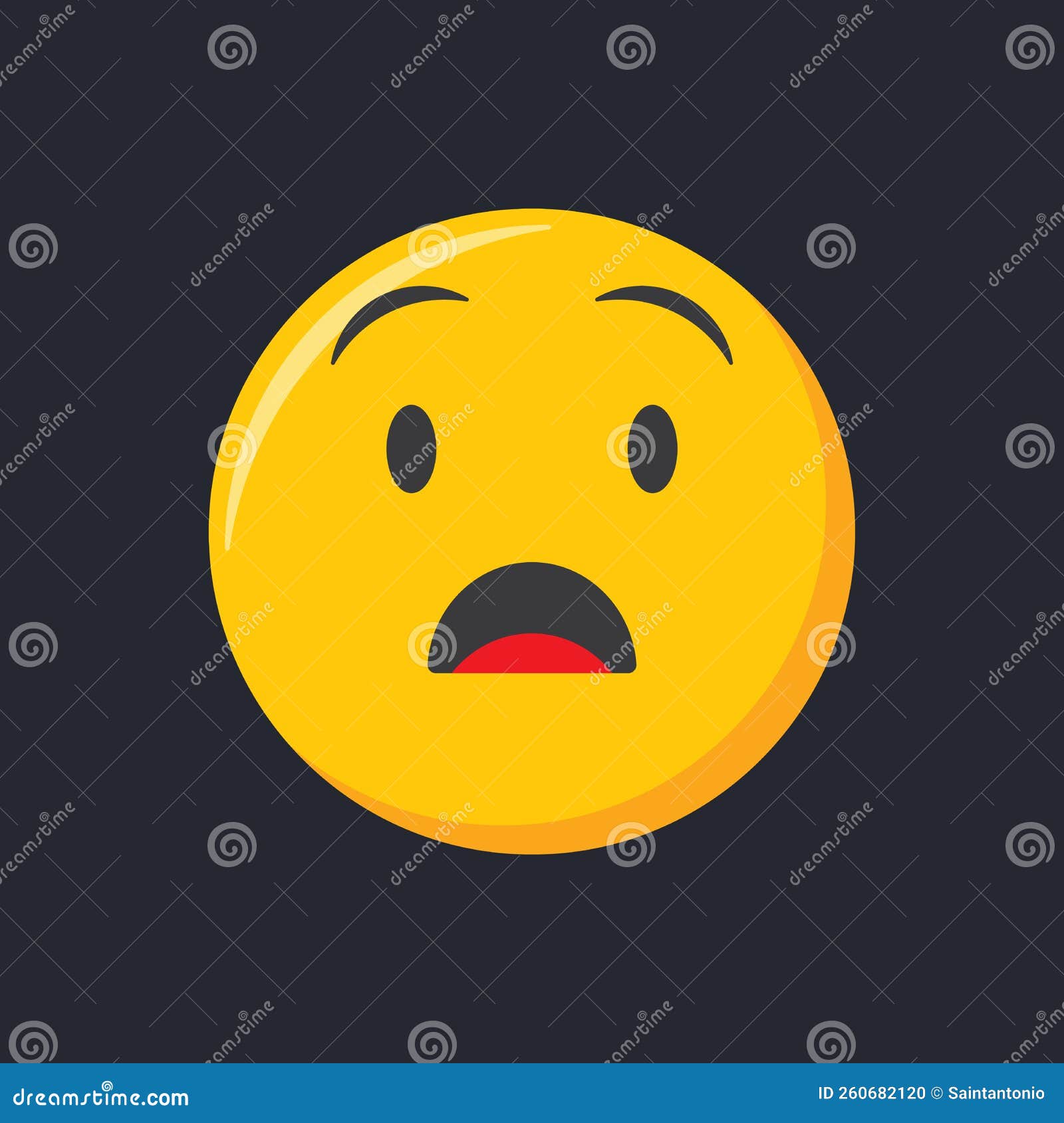 Emoji Icon. Shocked Face, Scared Emoticon Vector Illustration Stock ...
