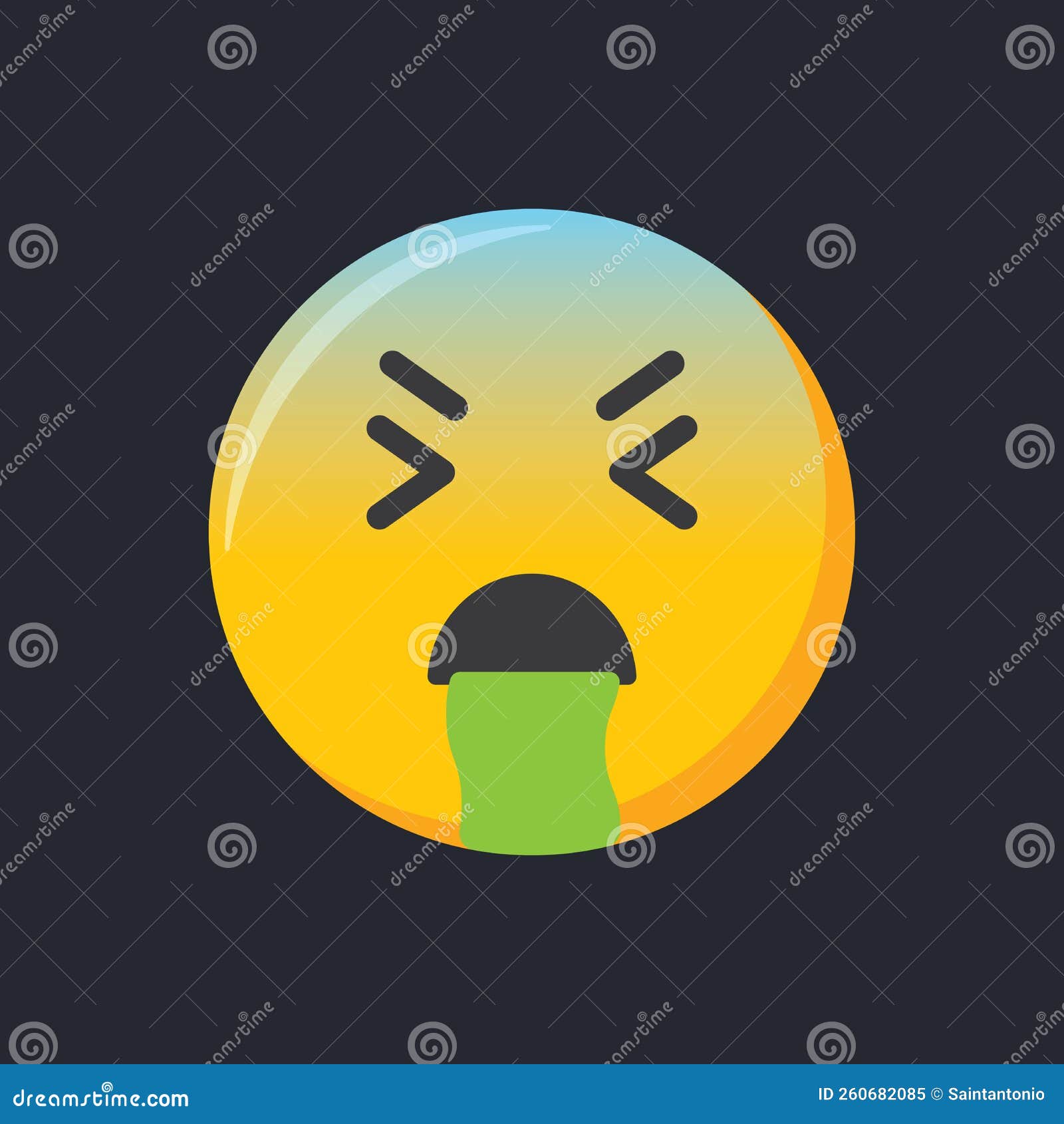 Emoji Icon. Sick Face, Ill Emoticon, Vector Illustration Stock Vector ...