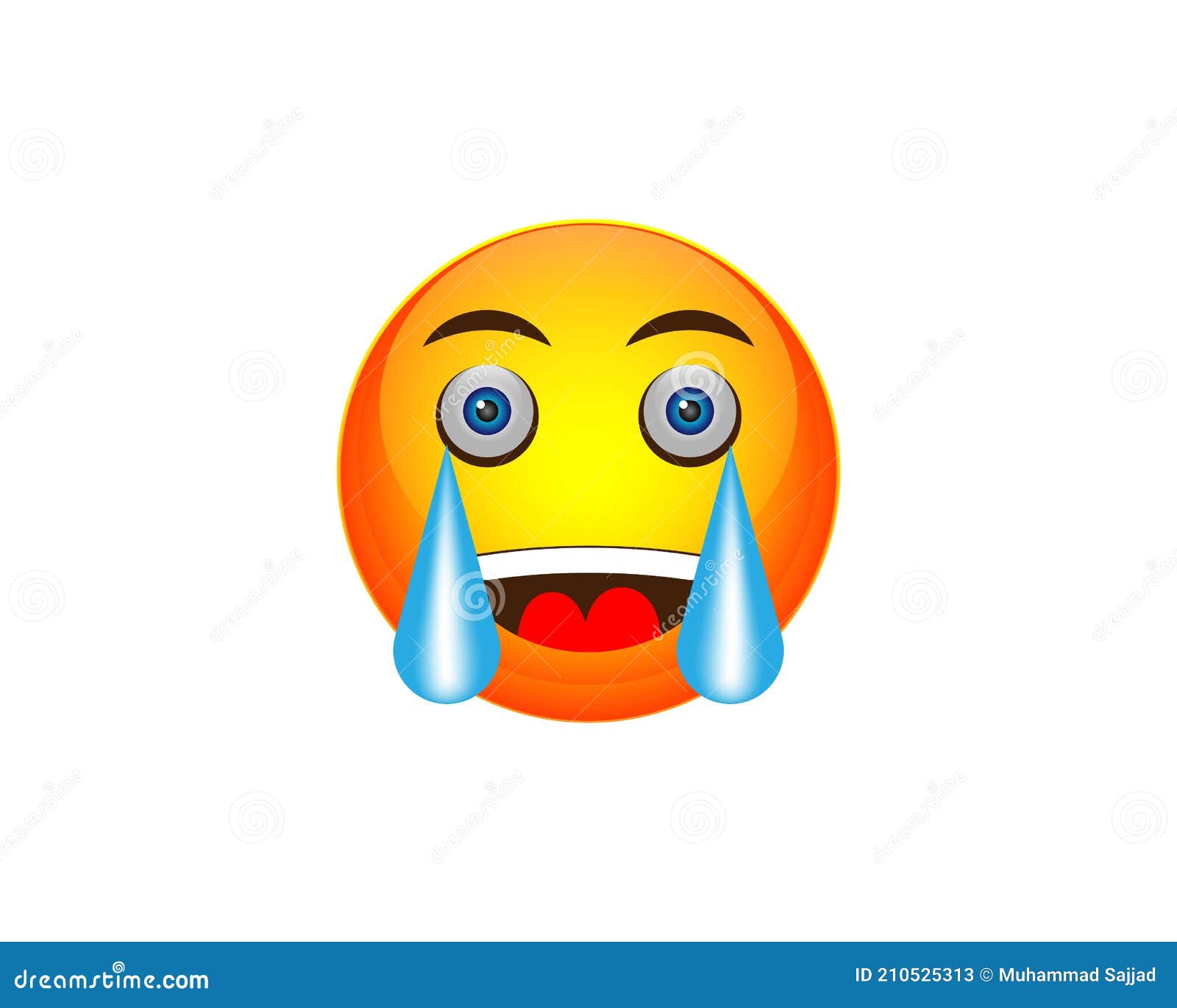 Emoji Sad Crying with Realistic Face Expression Stock Vector ...