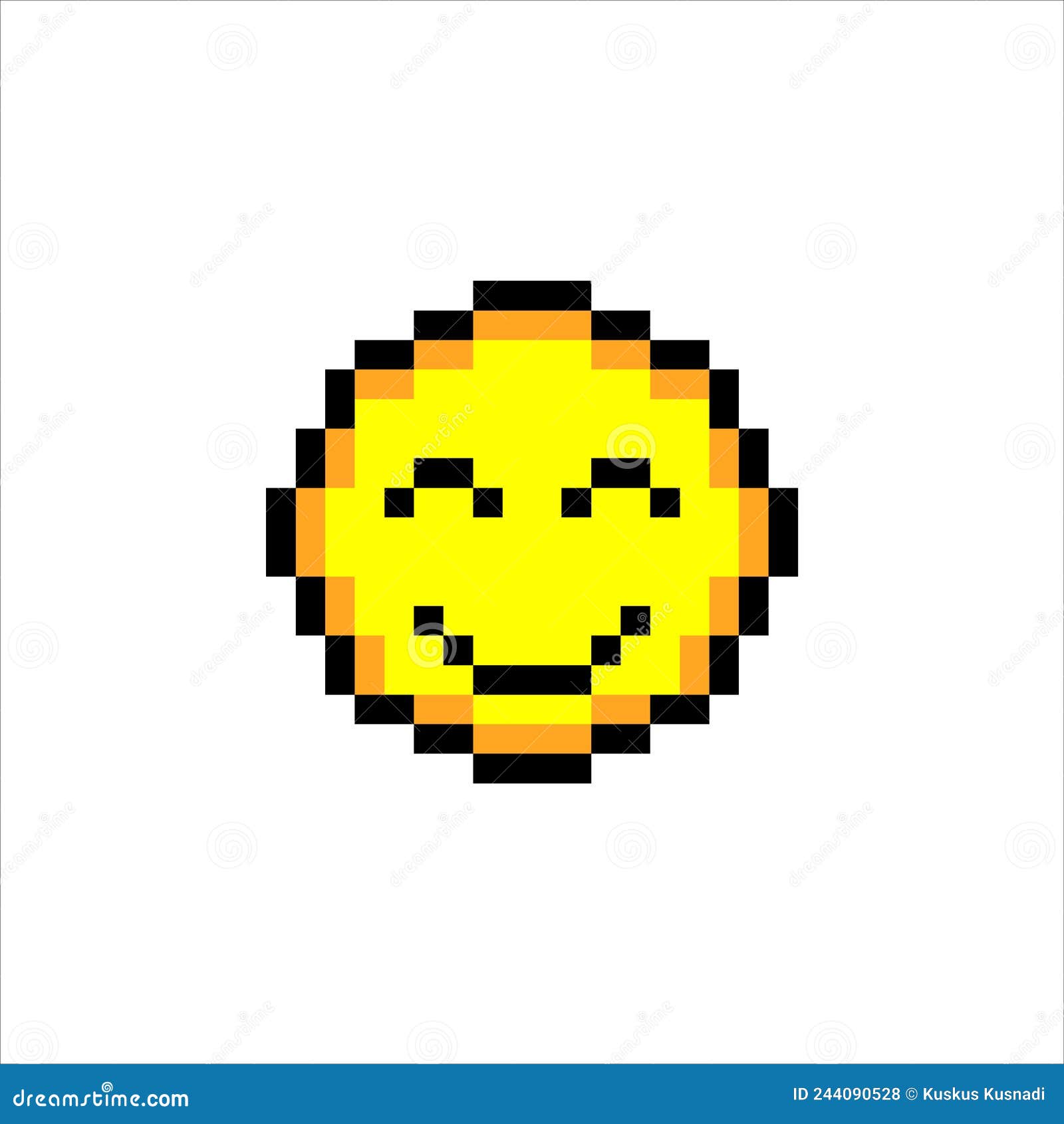 Emoji Oder Emoticon-Symbol in Pixelkunst. Vektor Abbildung ...
