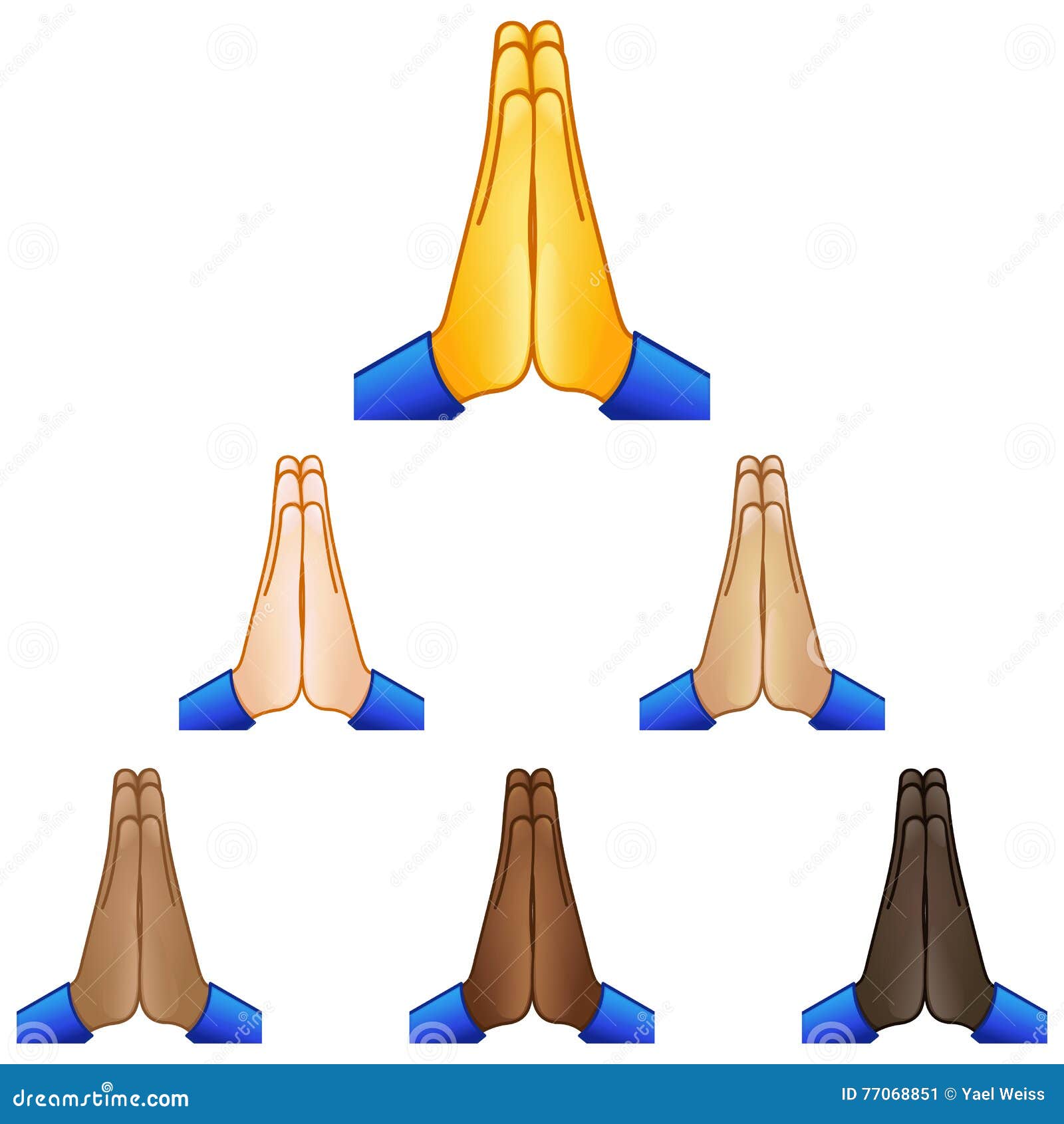 Emoji piegato delle mani illustrazione vettoriale. Illustrazione di ...