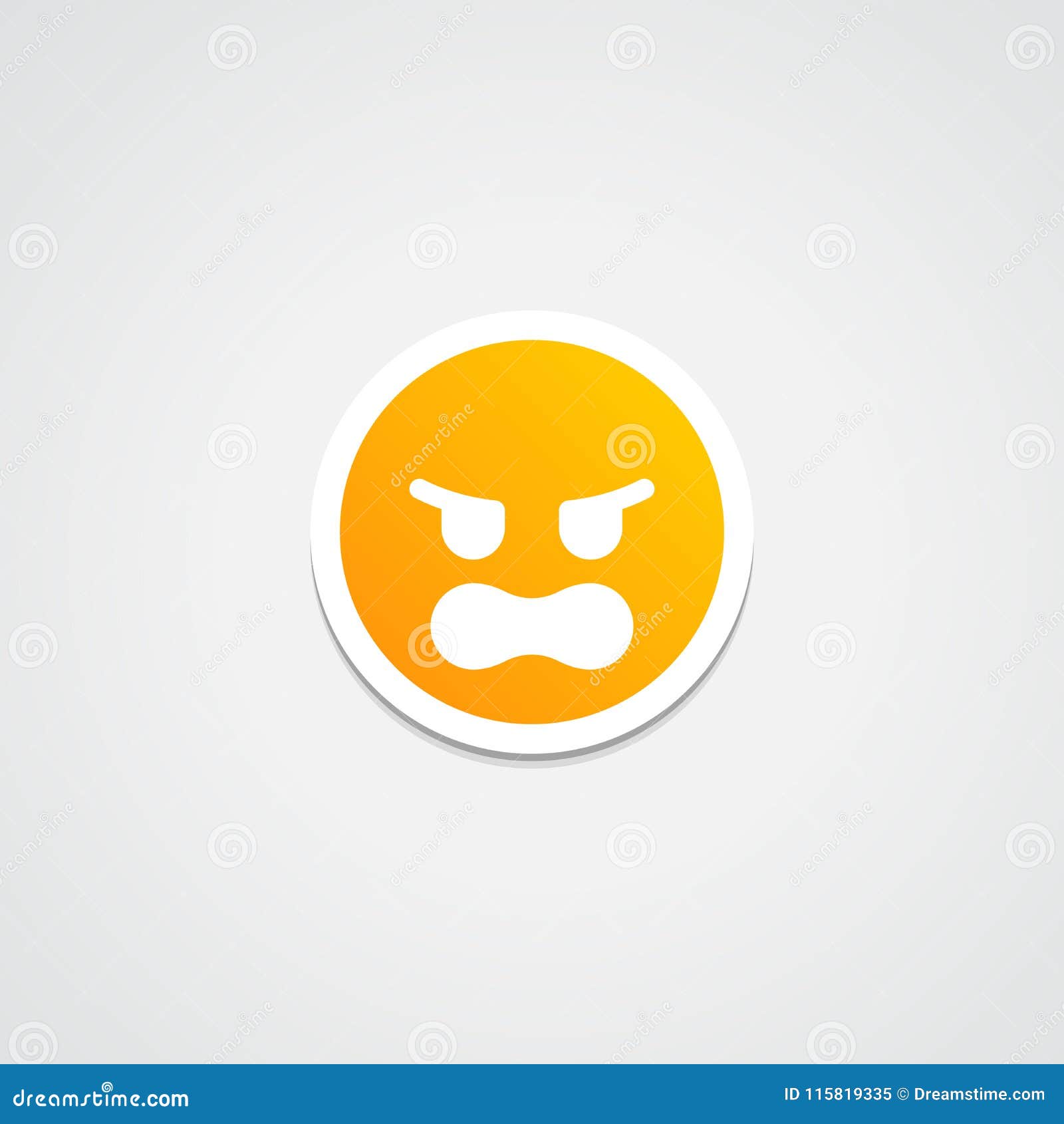 Emoji Rage Sticker stock illustration. Illustration of face - 115819335