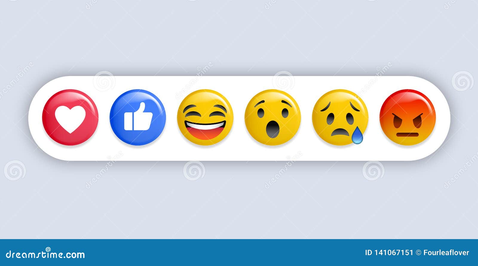 Emoji Reactions - Set of Different Emoticons. Vector Stock Vector ...