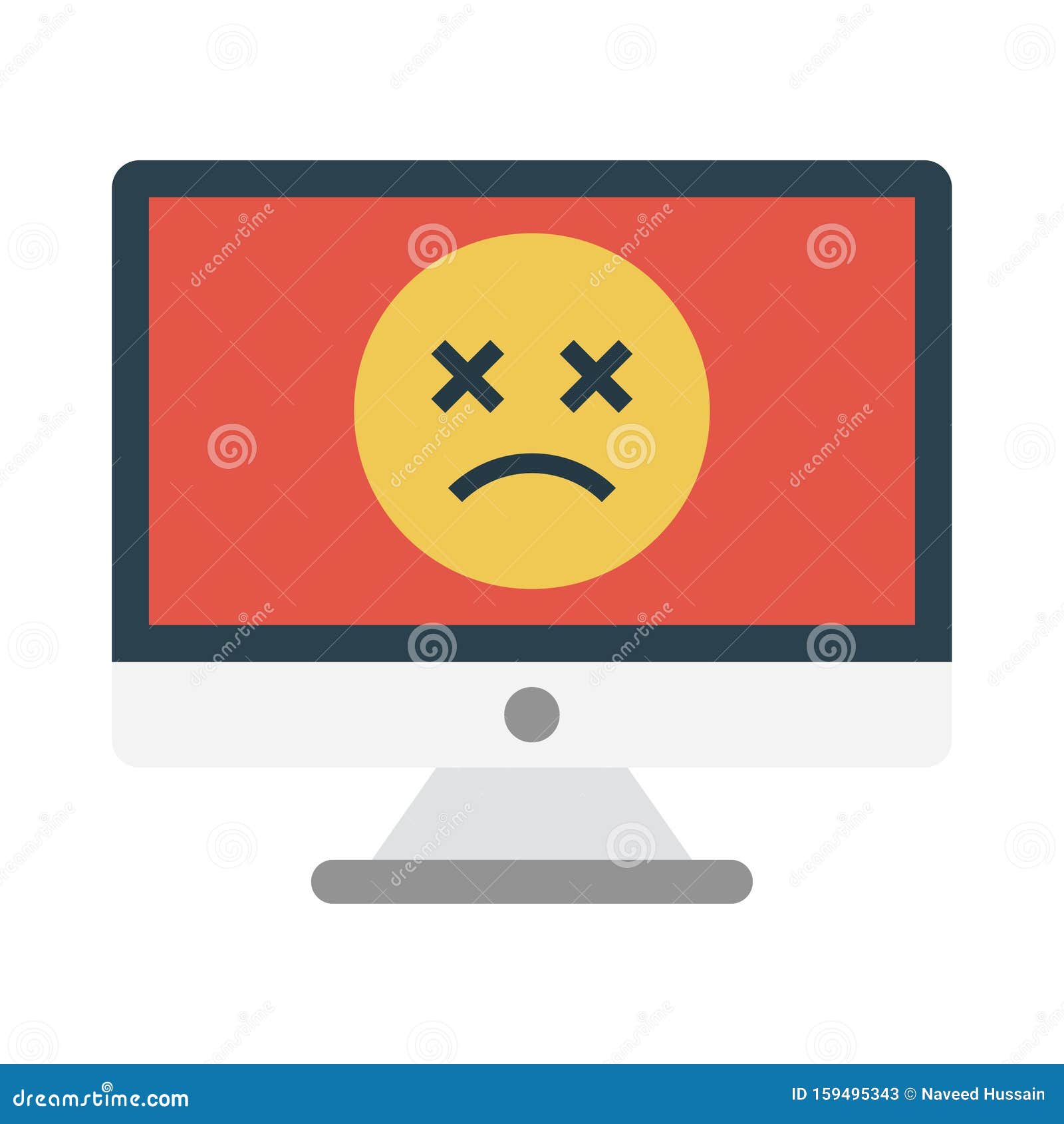 Emoji Reception Vector Flat Icon Stock Vector - Illustration of social ...