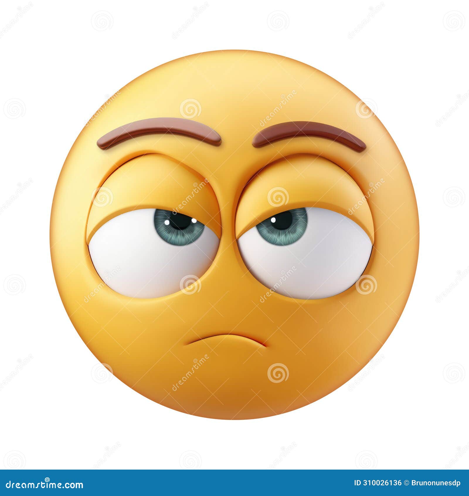 Emoji of a Sad and Bored Face Stock Illustration - Illustration of ...