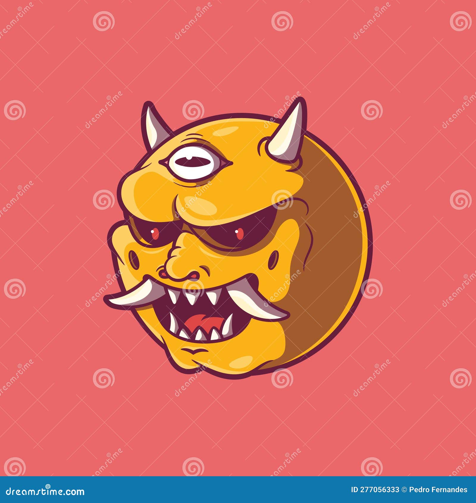 An Emoji Samurai Character with a Third Eye Vector Illustration. Stock ...