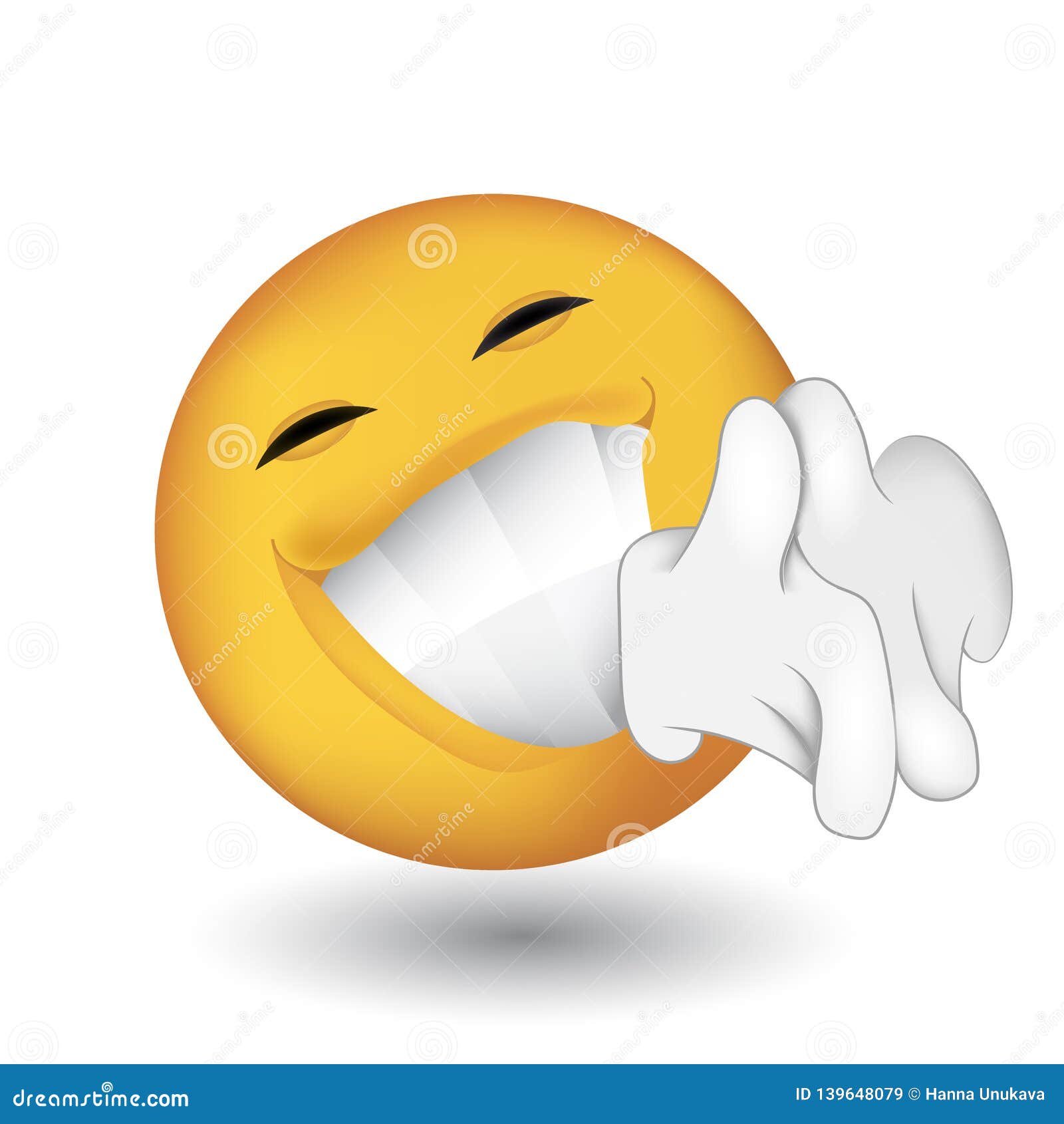 Emoji Satisfecho Con Los Dientes Expresivos Ilustración del Vector ...