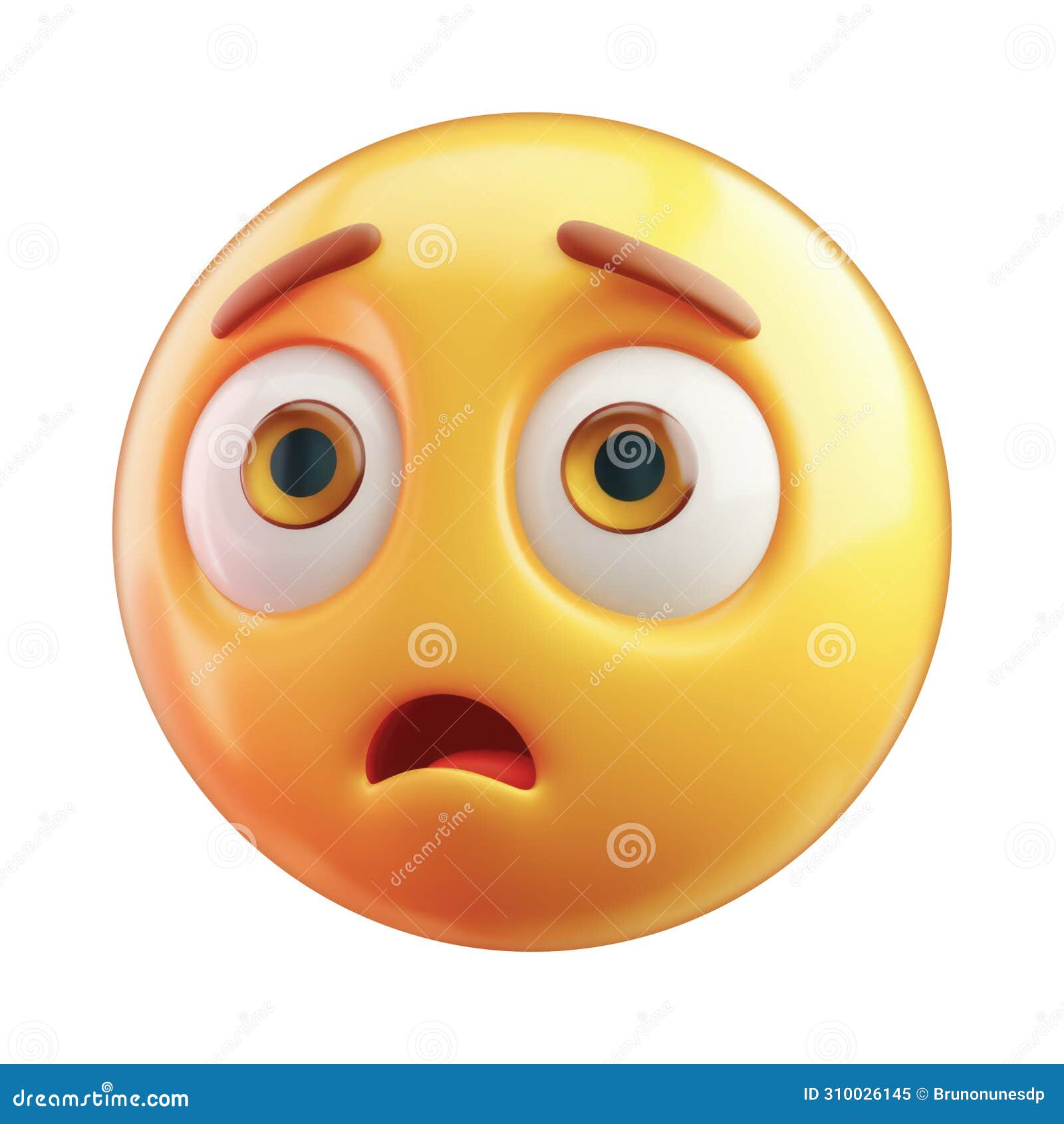Emoji of a scared face stock illustration. Illustration of looser ...
