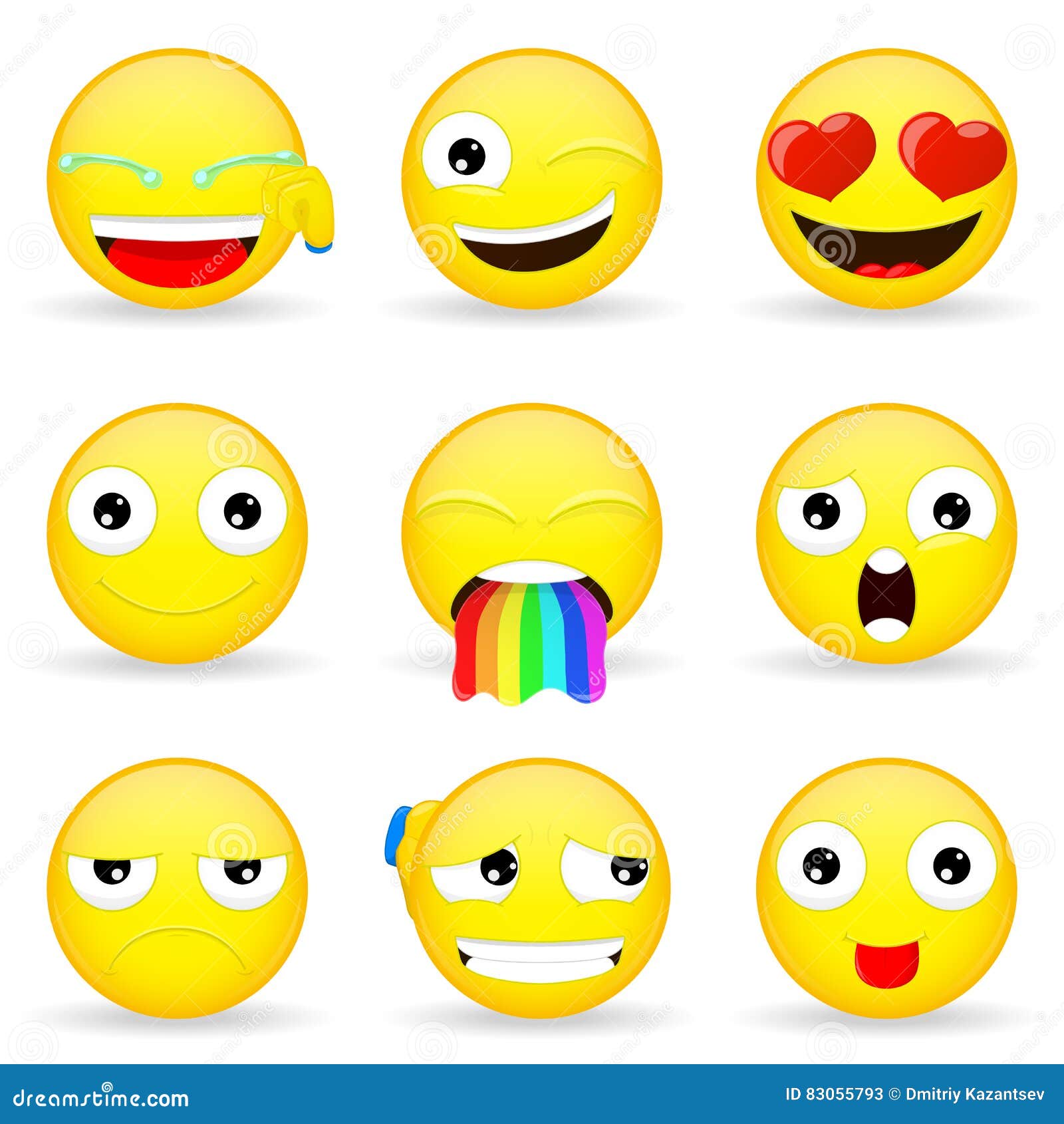 Emoji set. Emoticon set stock vector. Illustration of hint - 83055793