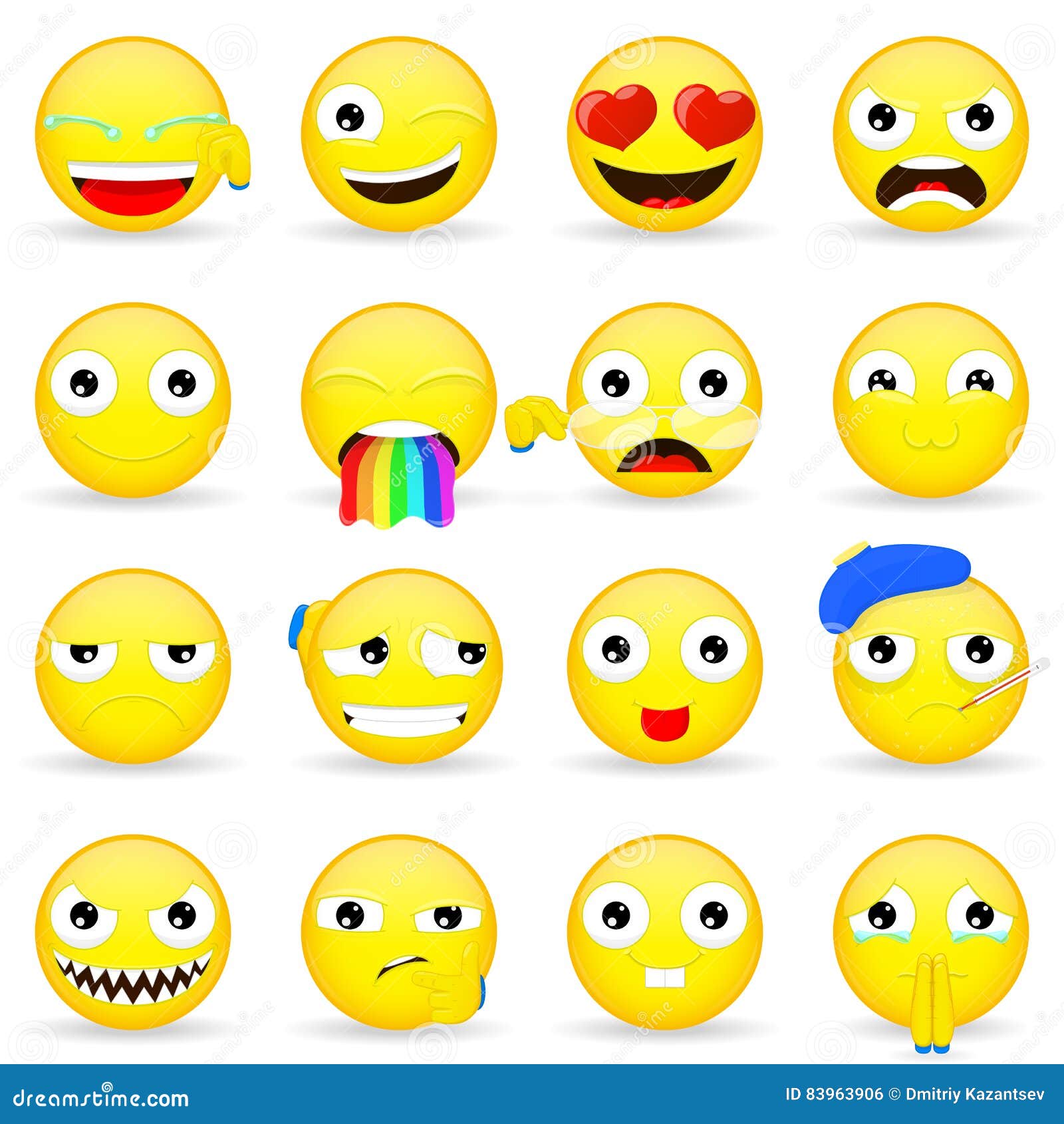 Emoji Set. Emoticon Set. Cartoon Style Stock Vector - Illustration of ...