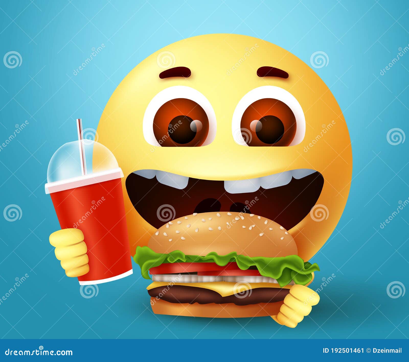 Emoji Smiley Happy Eating Fast Food Burger Character Vector Design ... Emoji Smiley Happy Eating Fast Food Burger Character Vector Design ...