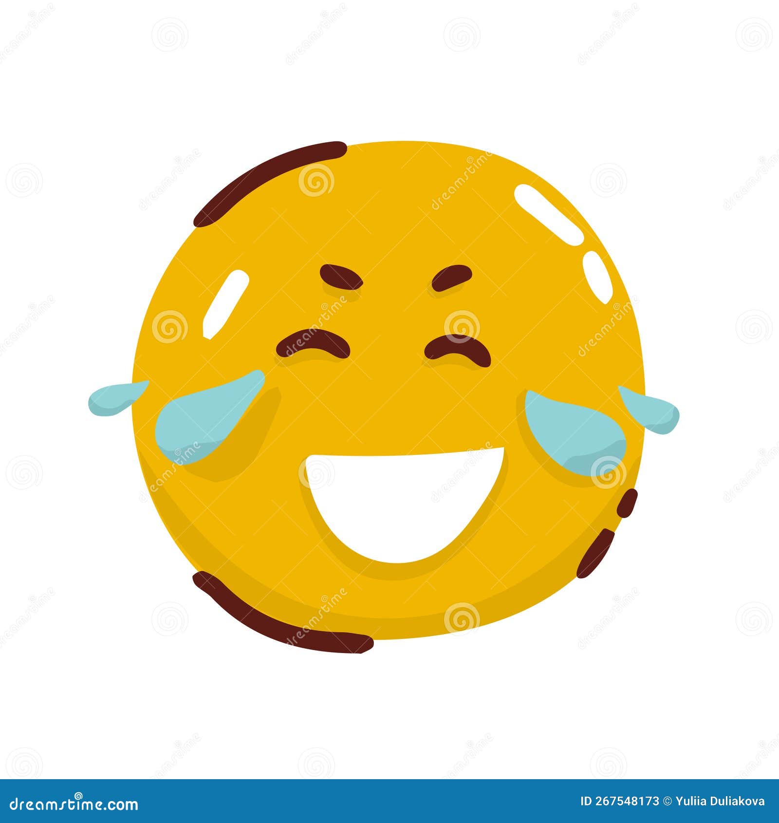 Emoji Sonriente Con Boca Abierta Emoticono De Risa Ilustración del ...