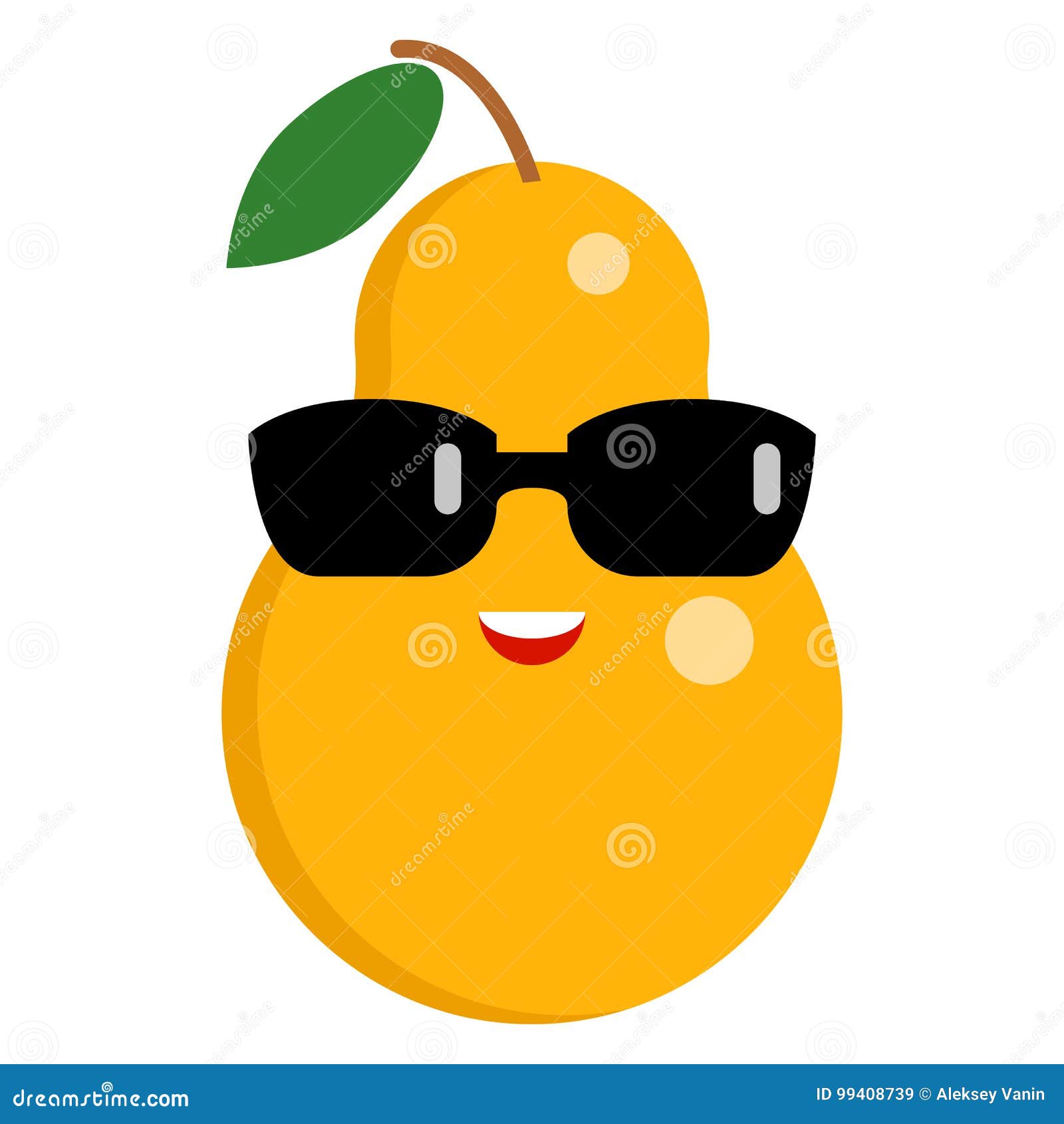 Emoji Sonriente De La Cara De La Pera Con Vector De Las Gafas De Sol Ilustración del Vector ...