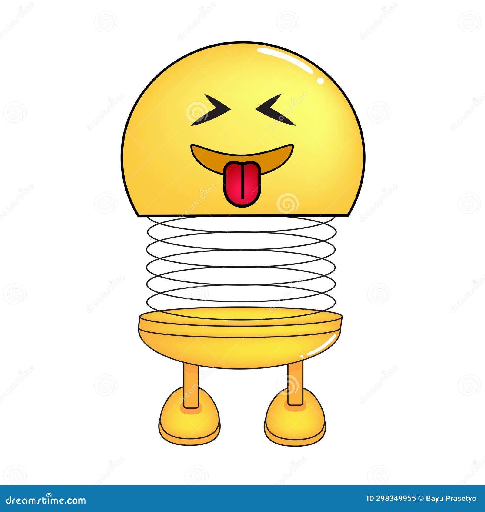 Vector Illustration of Spiral Emoticon with Body and Legs. Cartoon ...