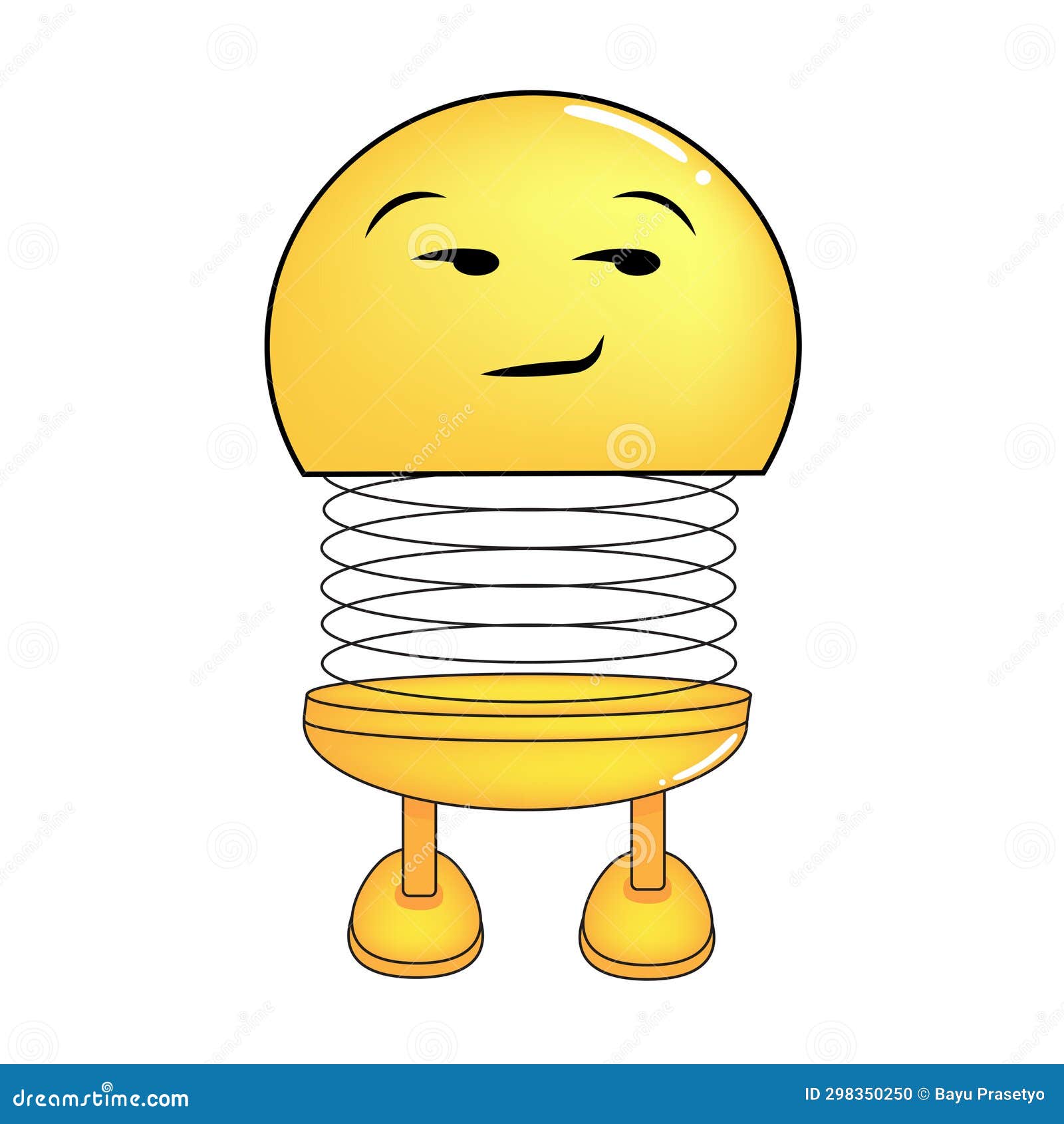 Vector Illustration of Spiral Emoticon with Body and Legs. Spiral Emoji ...