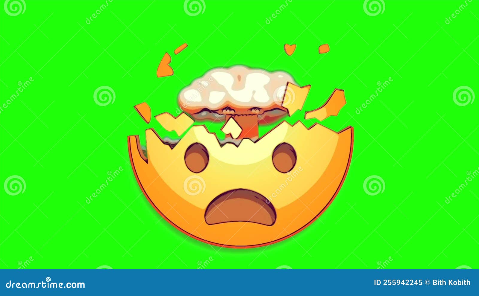 Emoji Sticker Exploding Head with Comic Style Animation Stock Video ...