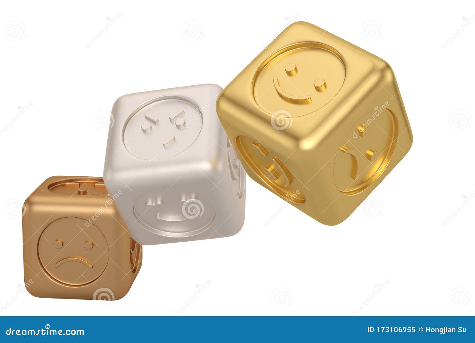 Emoji Symbol Cube Isolated on White Background Stock Illustration ...