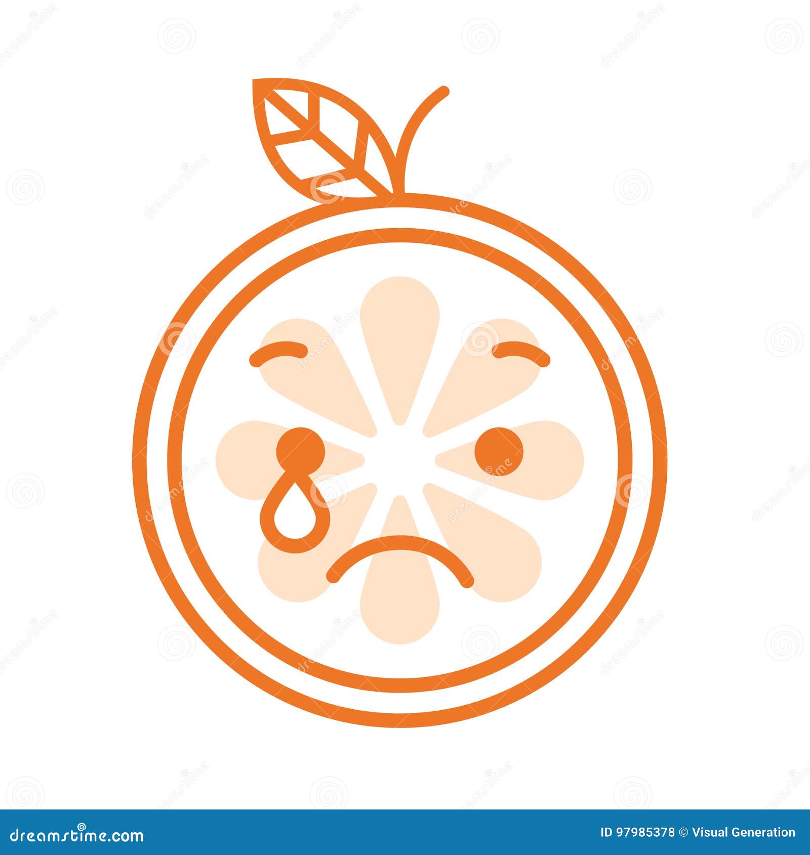 Emoji - Tears Crying Orange. Isolated Vector. | CartoonDealer.com #97985378