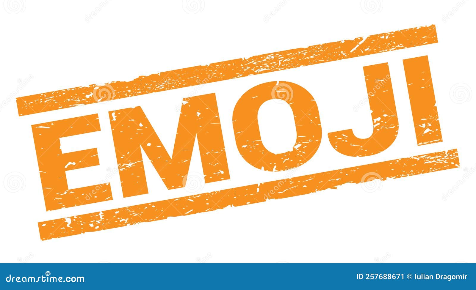 EMOJI Text on Orange Rectangle Stamp Sign Stock Illustration ...