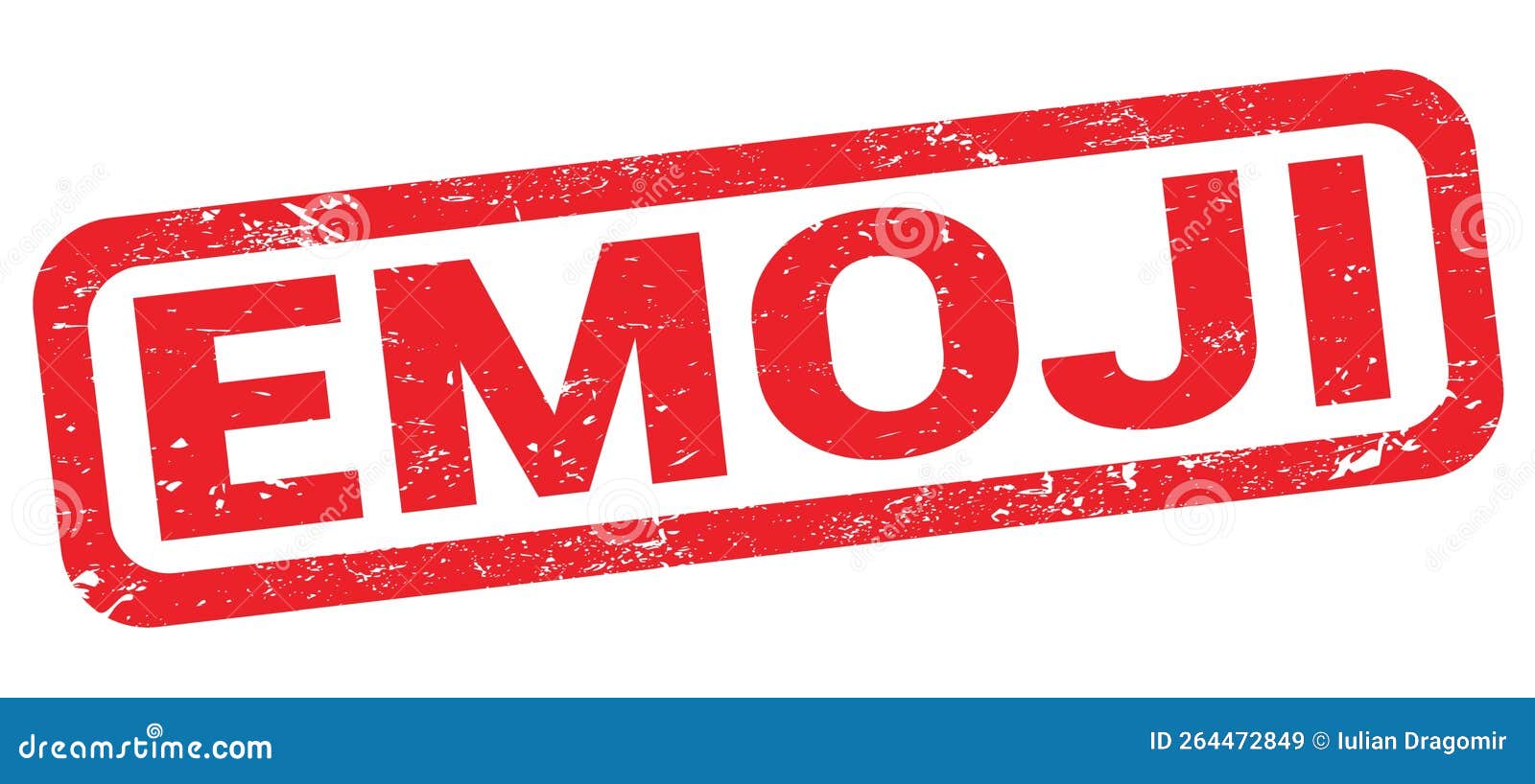 EMOJI Text Written on Red Rectangle Stamp Stock Illustration ...
