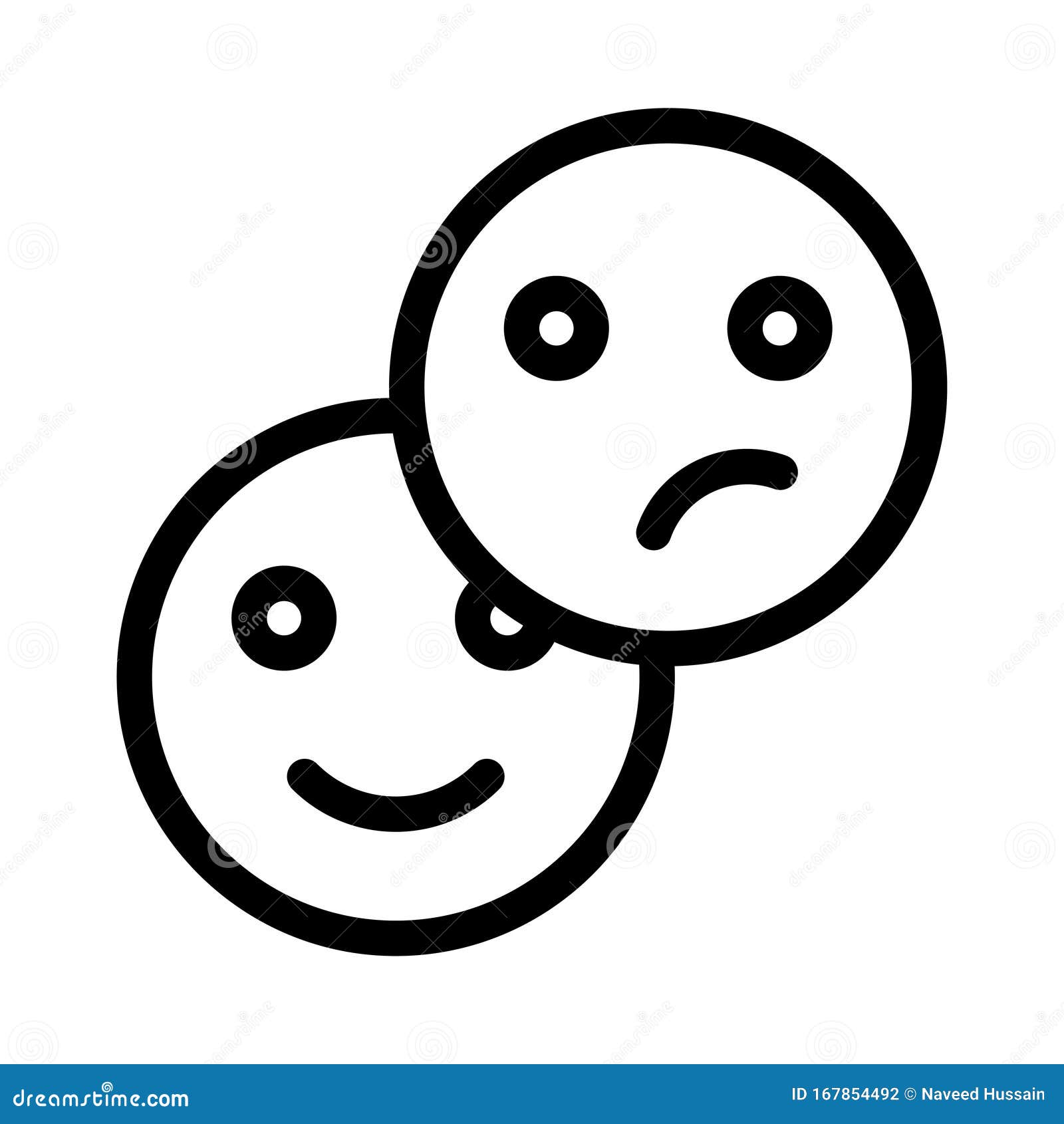 Emoji Vector Thin Line Icon Stock Illustration - Illustration of ...