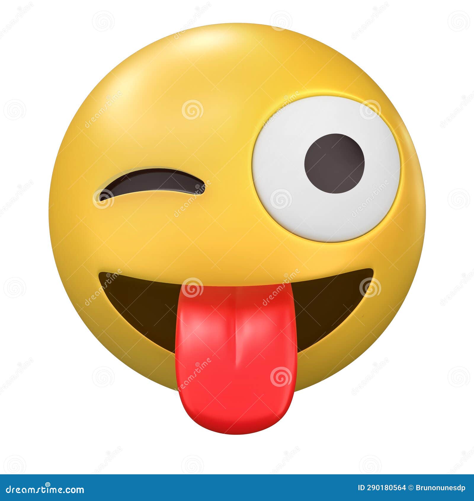 Emoji Winking 3D Illustration Isolated on a White Background Stock ...