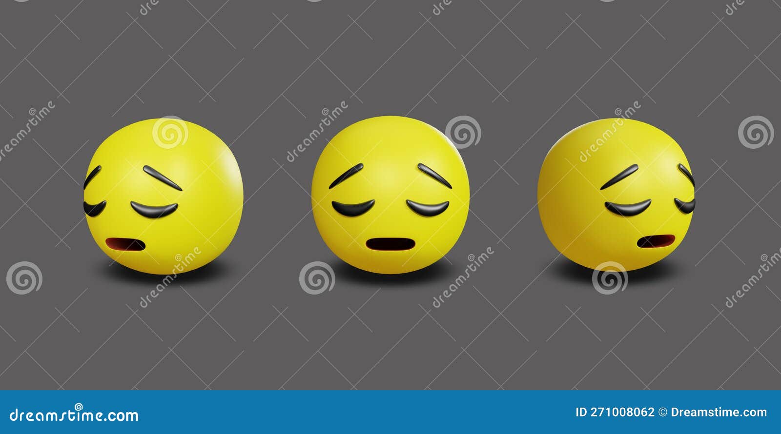 Emoji Yellow Face and Emotion Facial Expression with Clipping Path. 3d ...