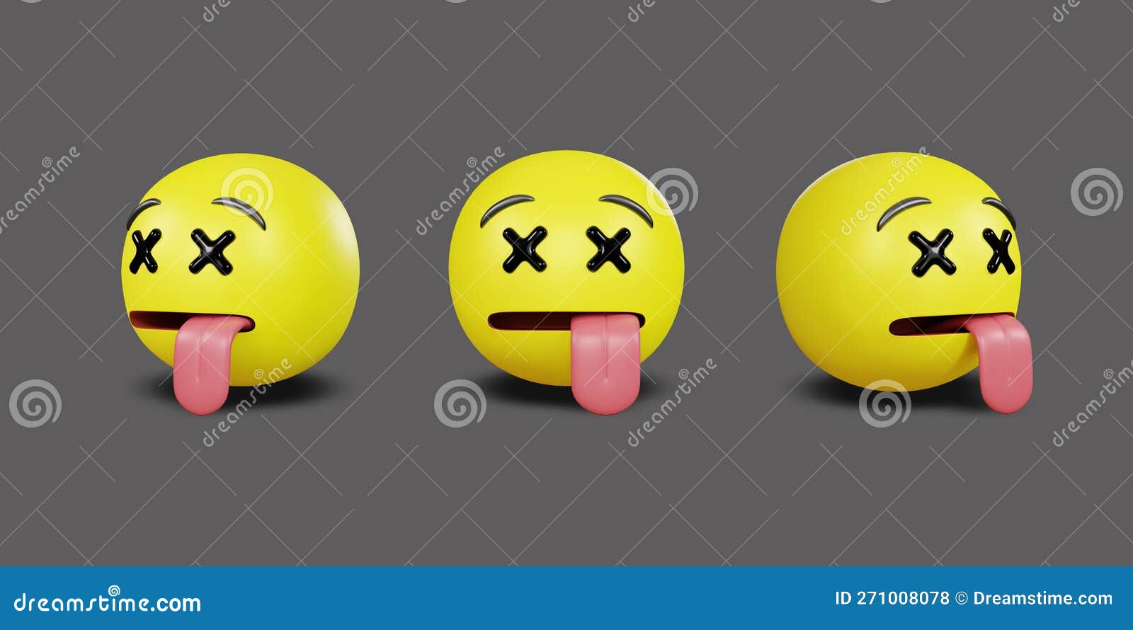 Emoji Yellow Face and Emotion Facial Expression with Clipping Path. 3d ...