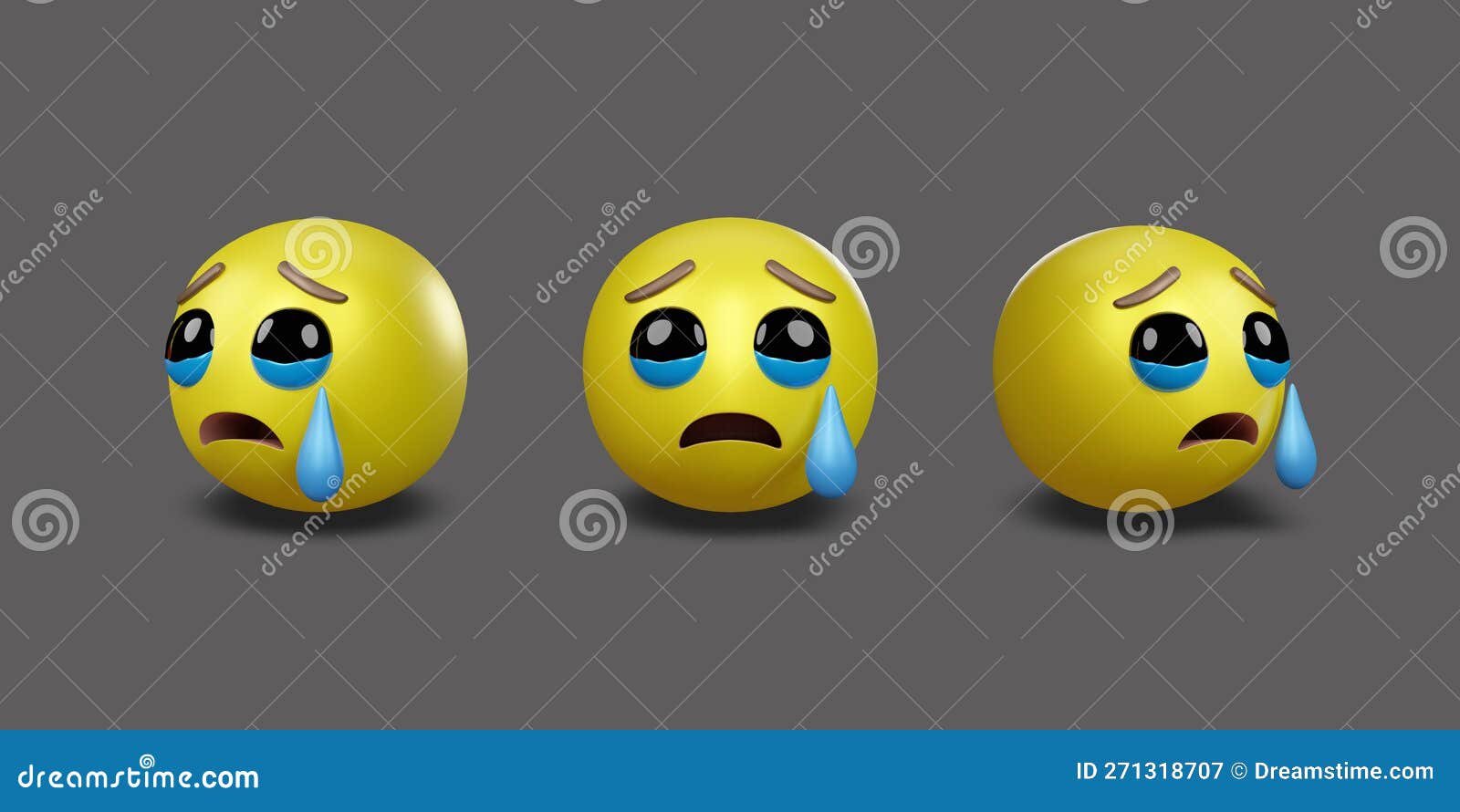 Emoji Yellow Face and Emotion Facial Expression with Clipping Path. 3d ...