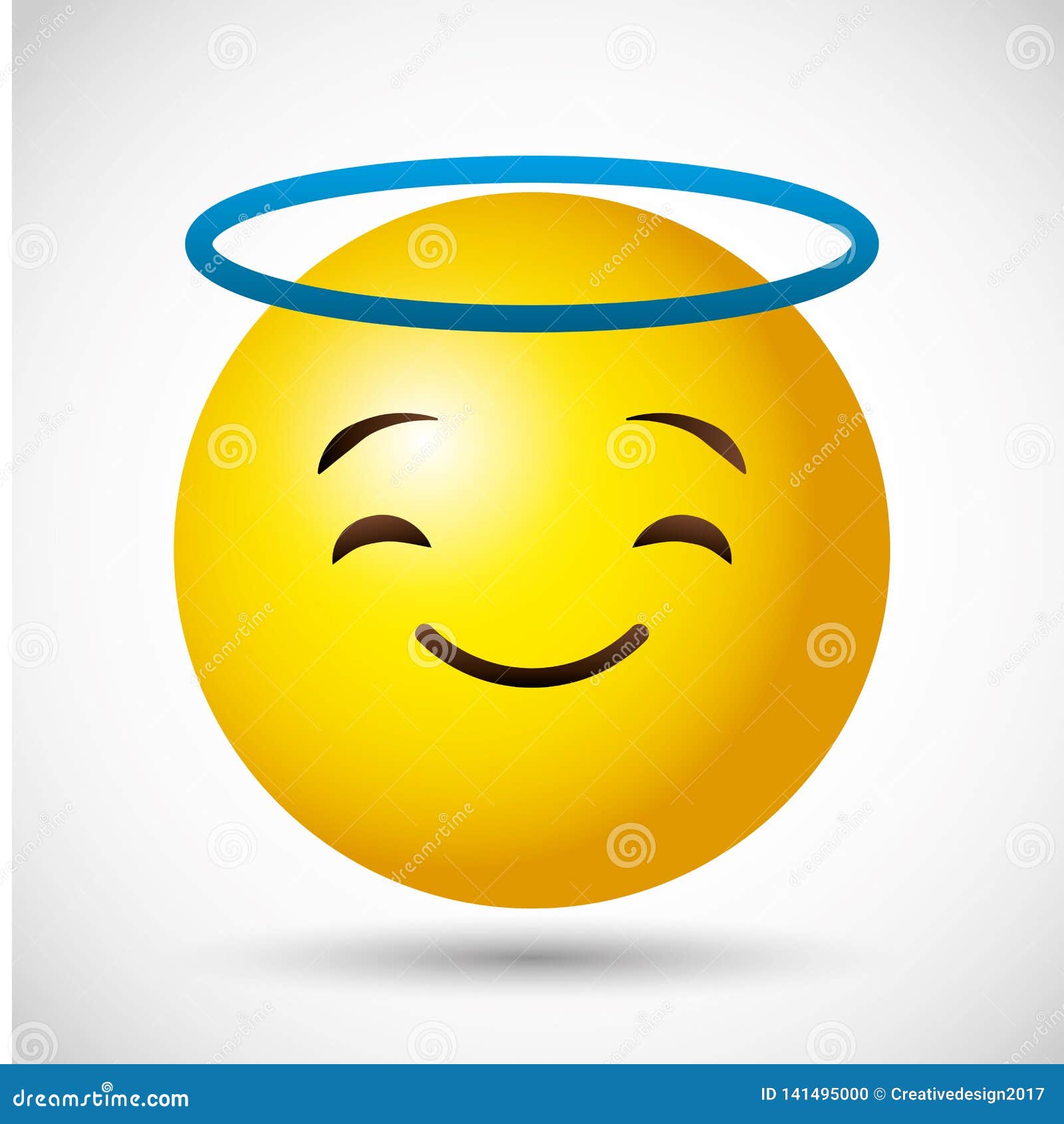 Emoji Yellow Round Face Emoticon Stock Vector - Illustration of head ...