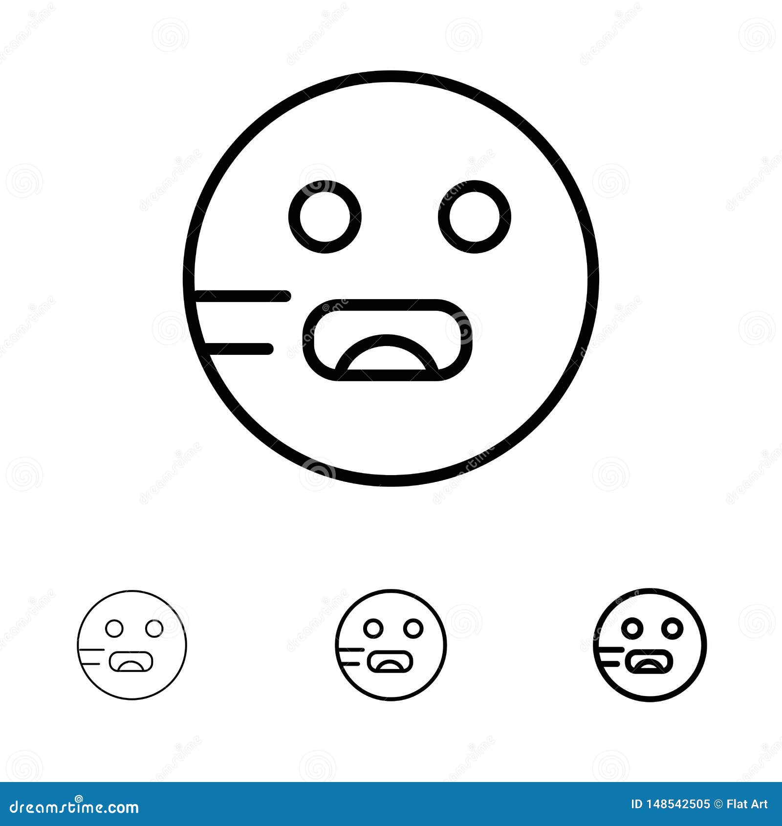 Emojis, Emoticon, Hungry, School Bold and Thin Black Line Icon Set ...